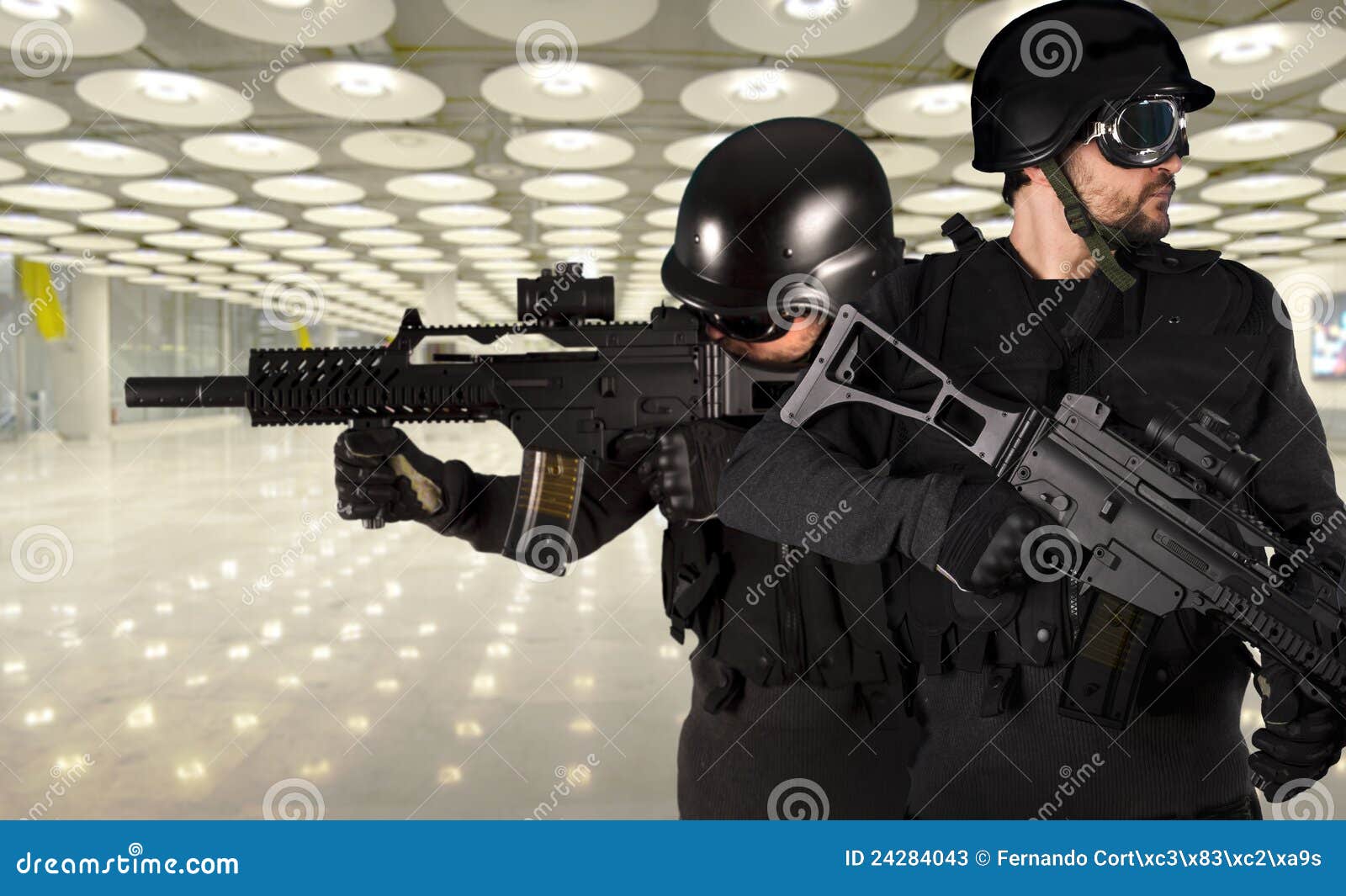 Defense Against Terrorism, Two Soldiers Stock Image - Image of armed ...