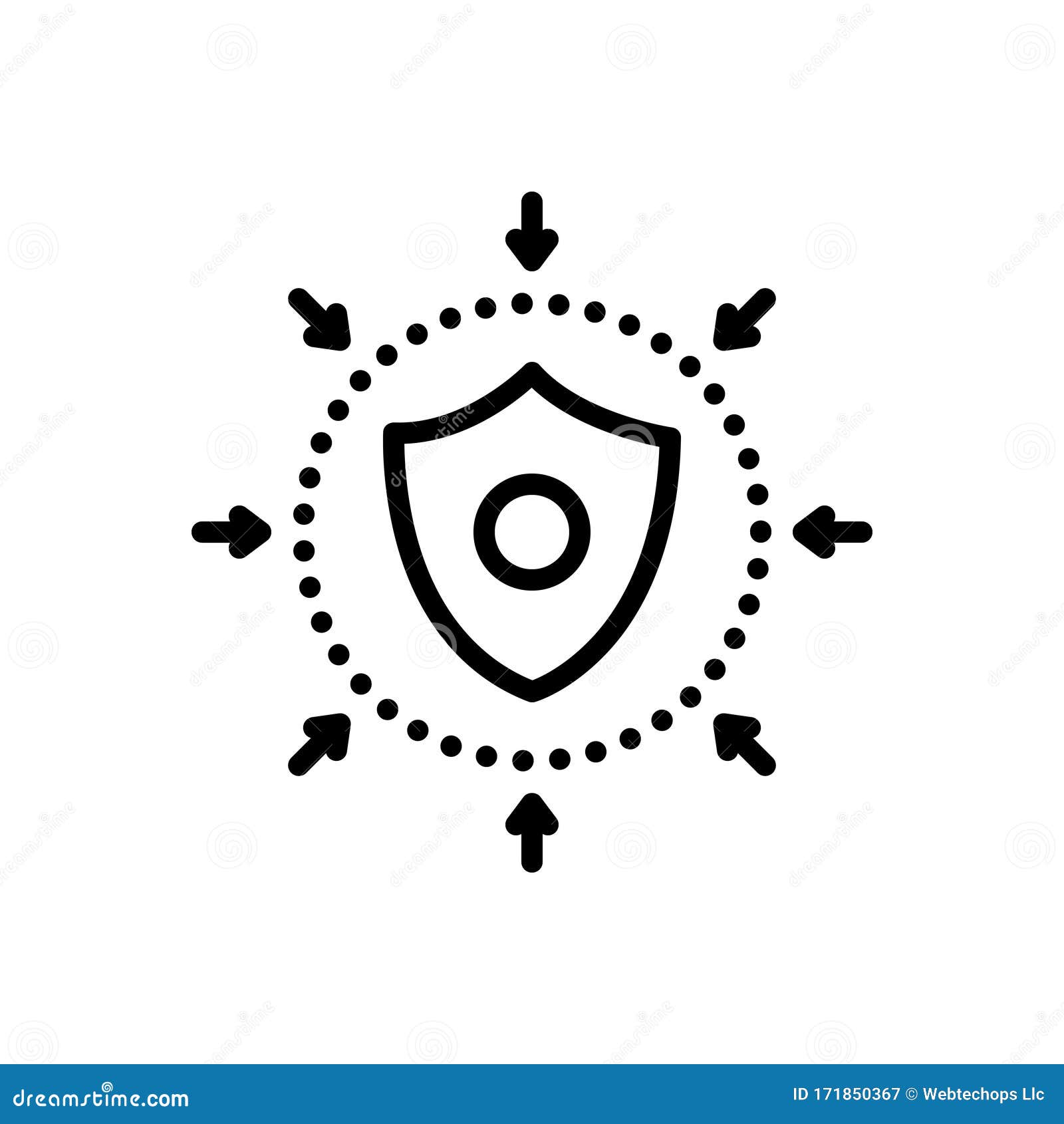 Black Line Icon for Defense, Safeguard and Defensive Stock Illustration ...