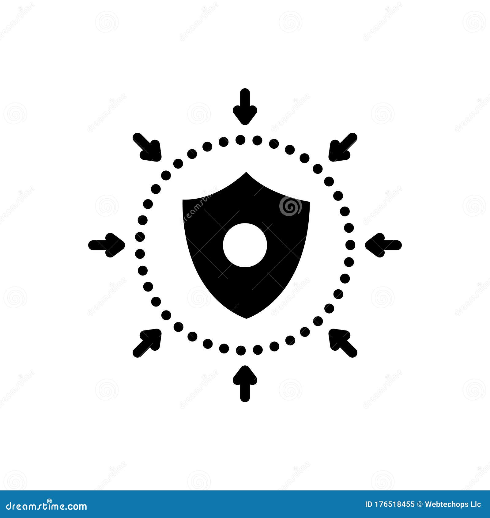 Black Solid Icon for Defense, Safeguard and Defensive Stock Vector ...