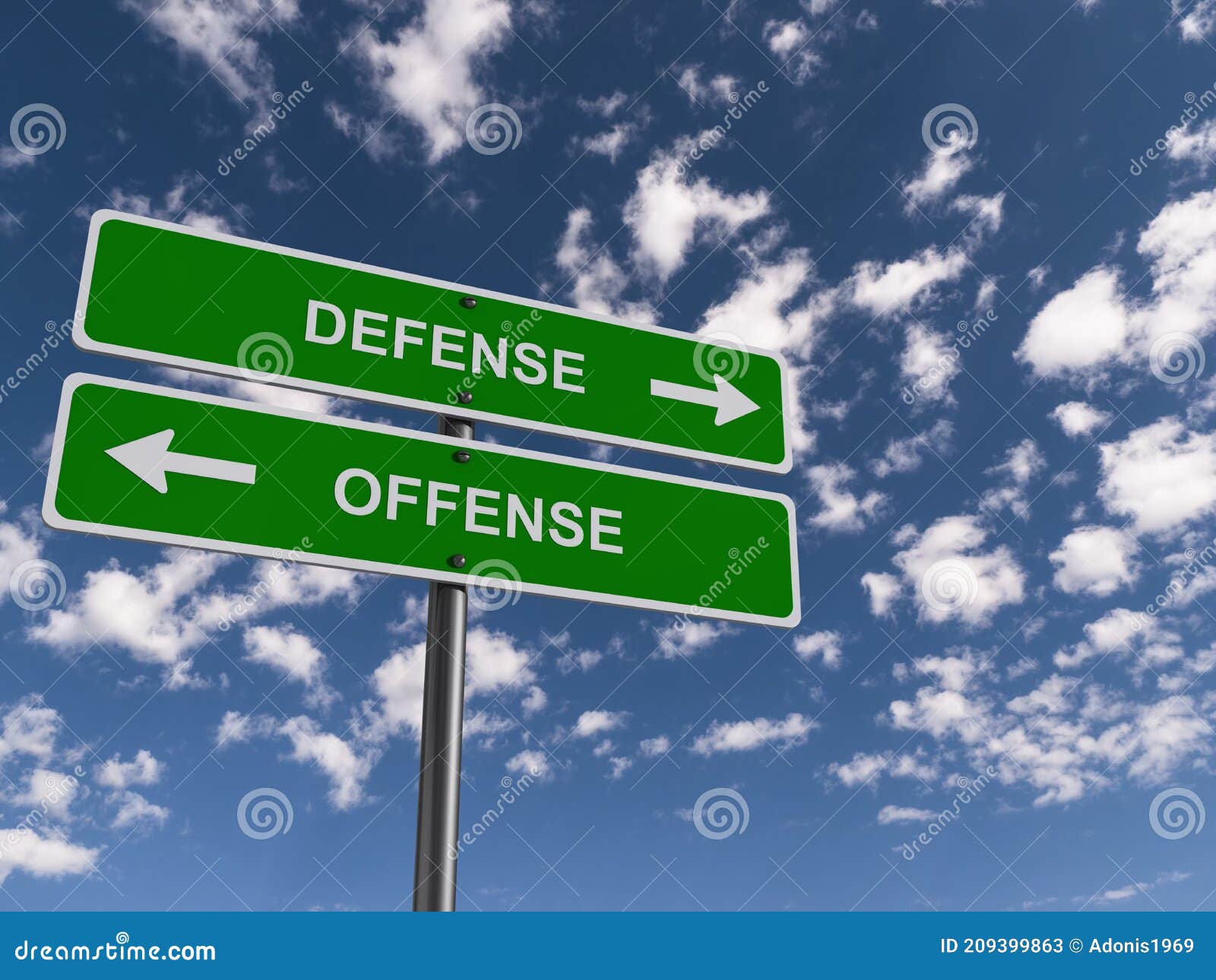 Defense Offense Traffic Sign Stock Illustration - Illustration of ...