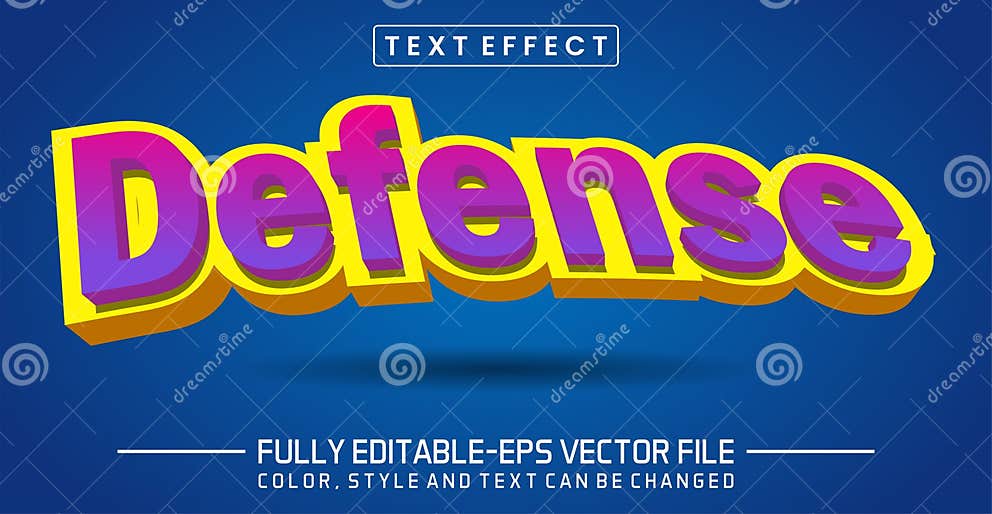 Defense Text Editable Style Effect Stock Illustration - Illustration of ...