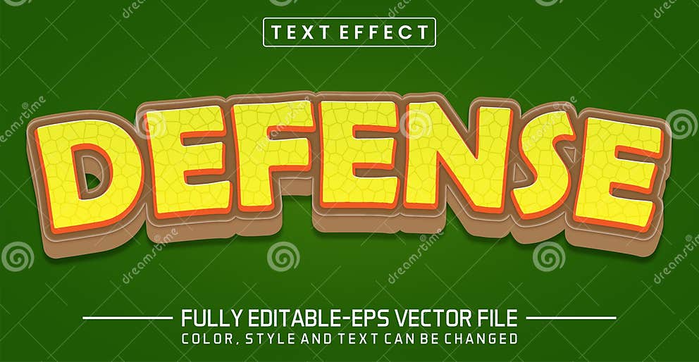 Defense Text Editable Style Effect Stock Illustration - Illustration of ...