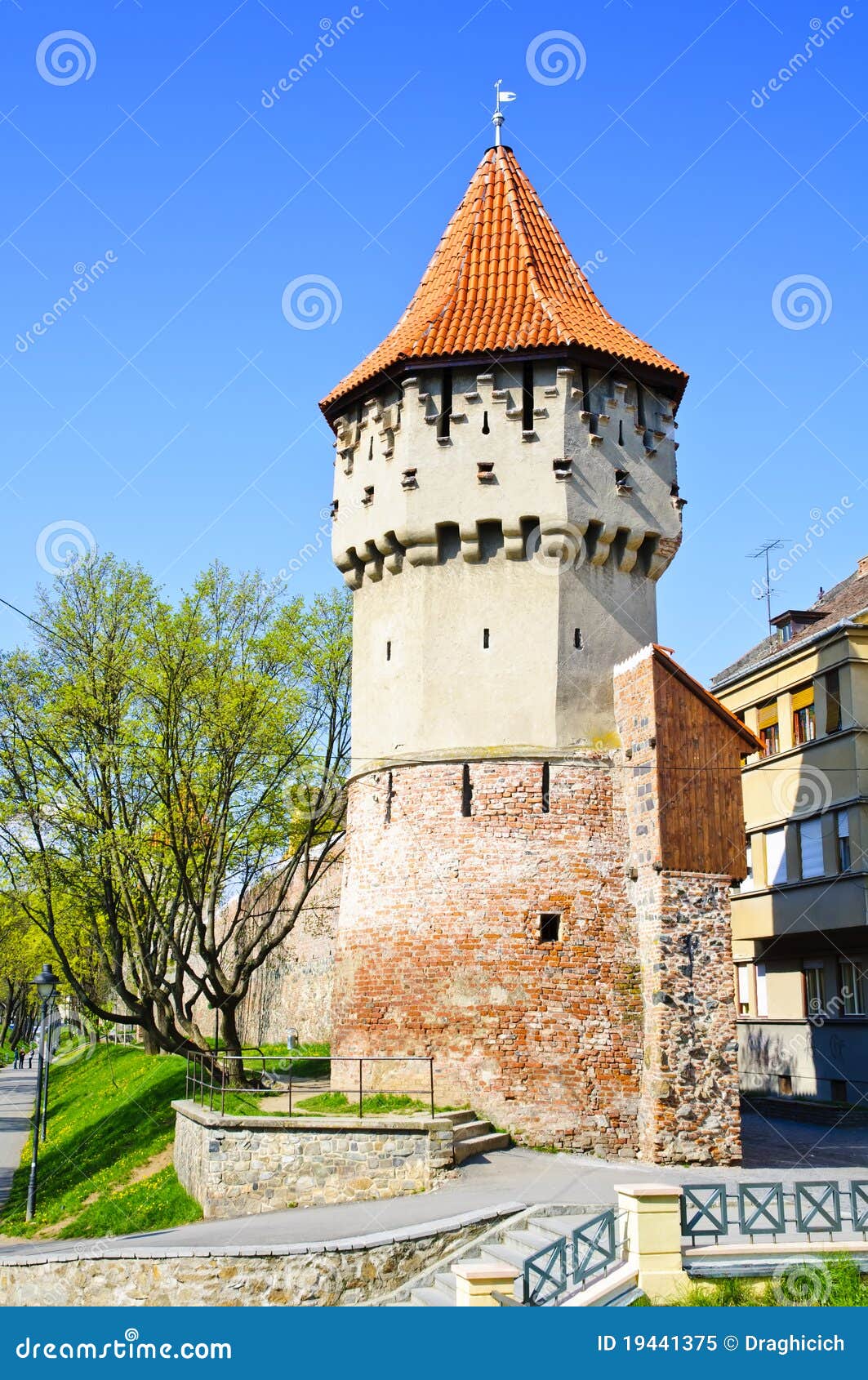 Defense tower in Sibiu stock image. Image of tower, ruin - 19441375