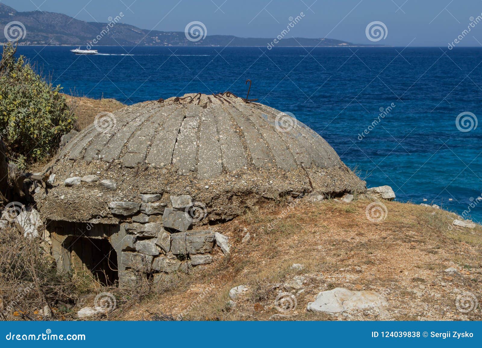 Defensive Bunker on the Seashore in Albania. Stock Photo - Image of ...