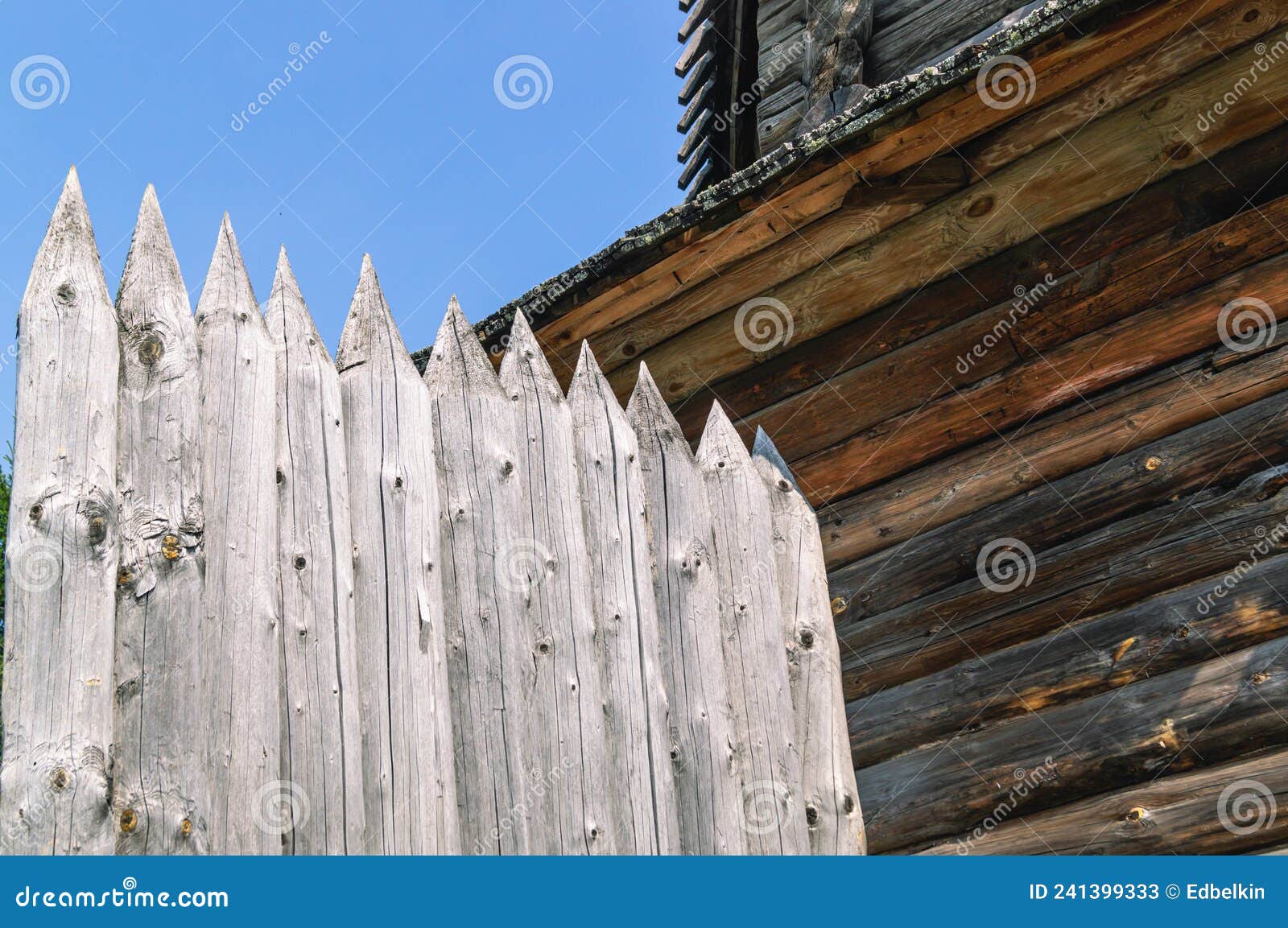 Defensive Fortifications Made of Sharpened Logs Near the Ancient Stock ...
