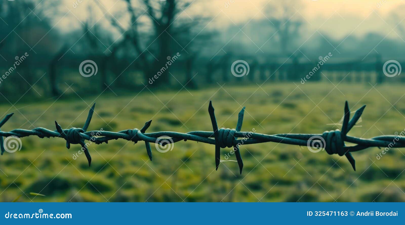 Defensive Line: Military Base Border Fence. Royalty-Free Stock ...