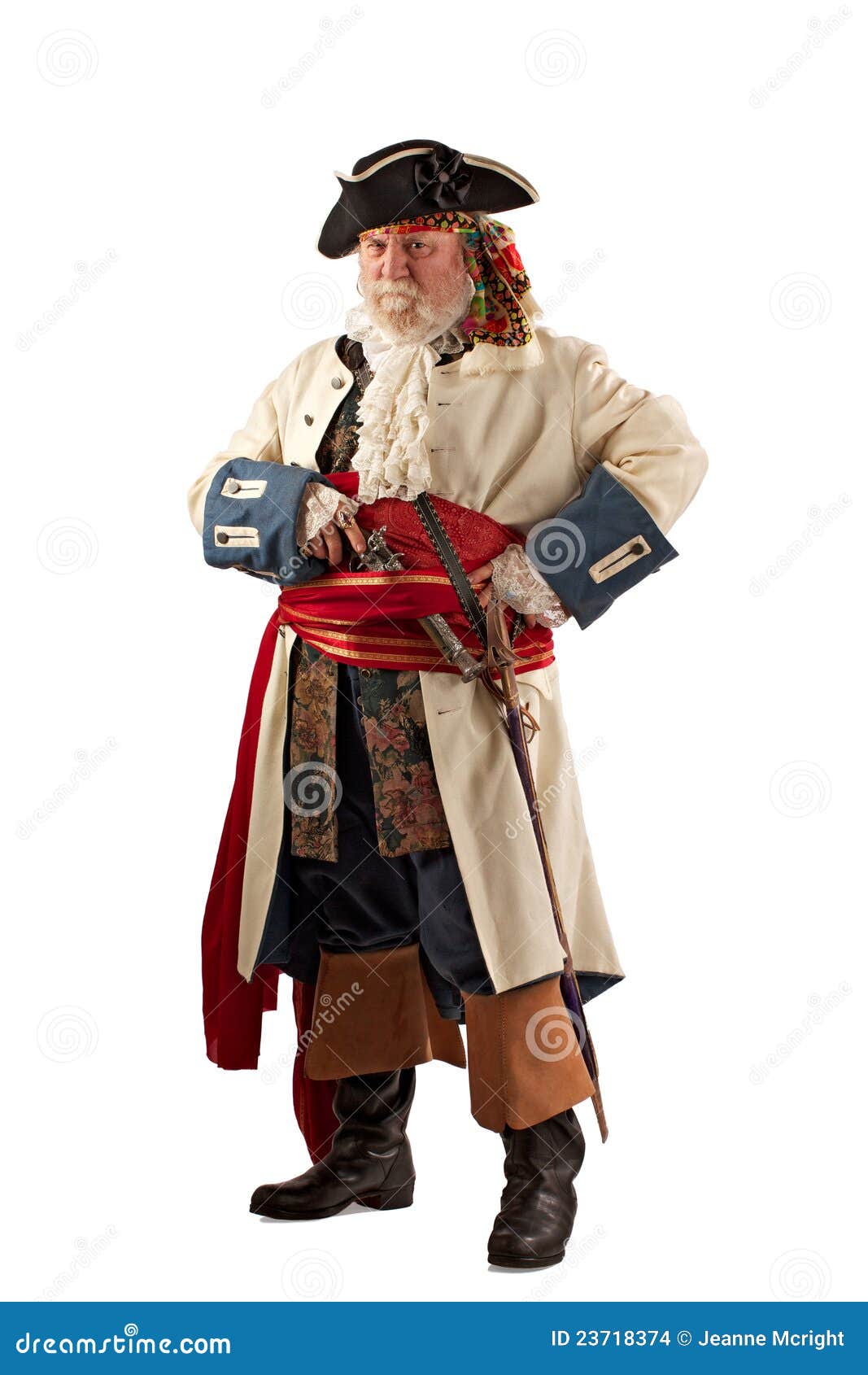 Defensive Pirate Standing with Weapons Ready Stock Photo - Image of ...