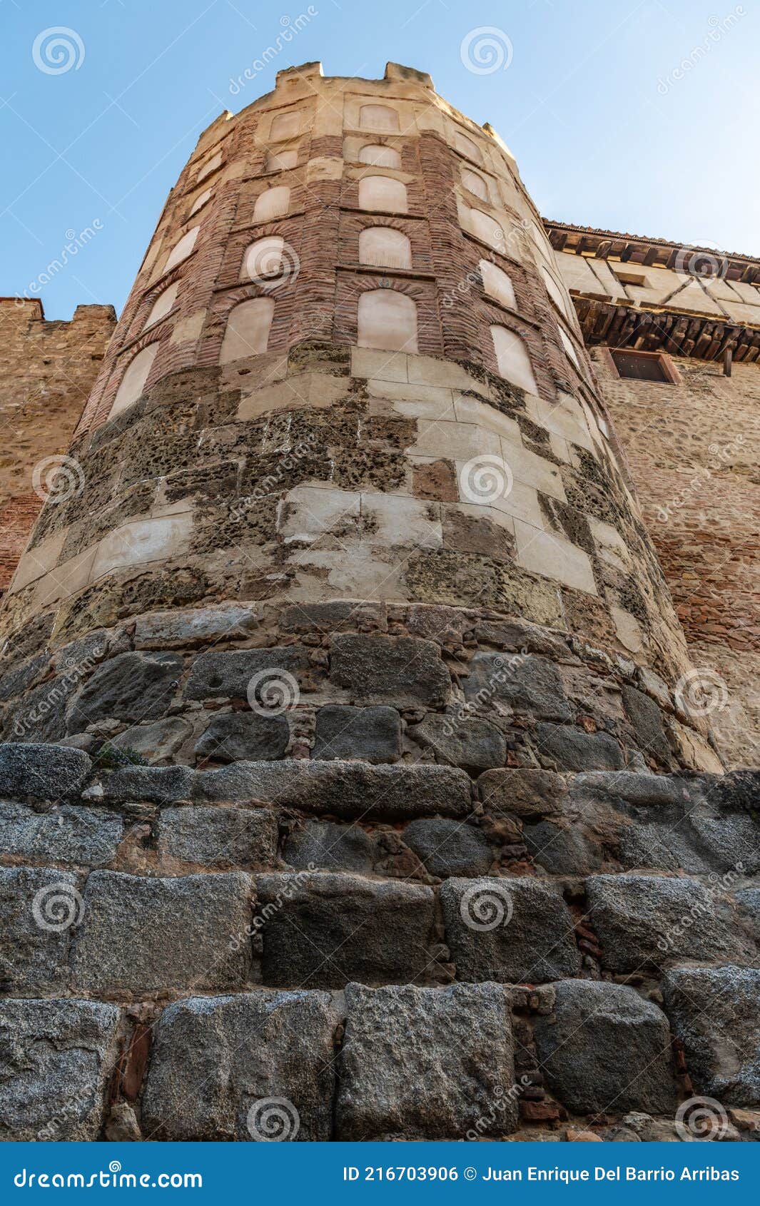Defensive Towers of the Medieval Wall of Segovia Spain Stock Photo ...