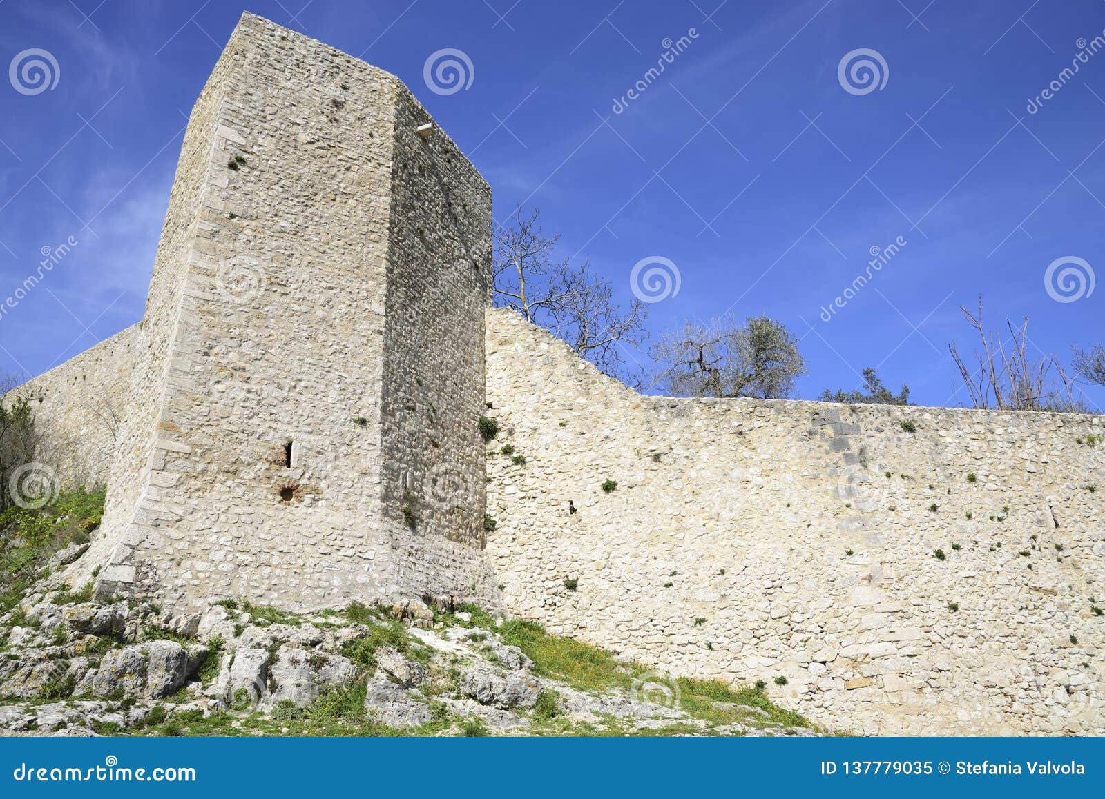 Defensive Walls Built in the Middle Ages Stock Image - Image of umbria ...
