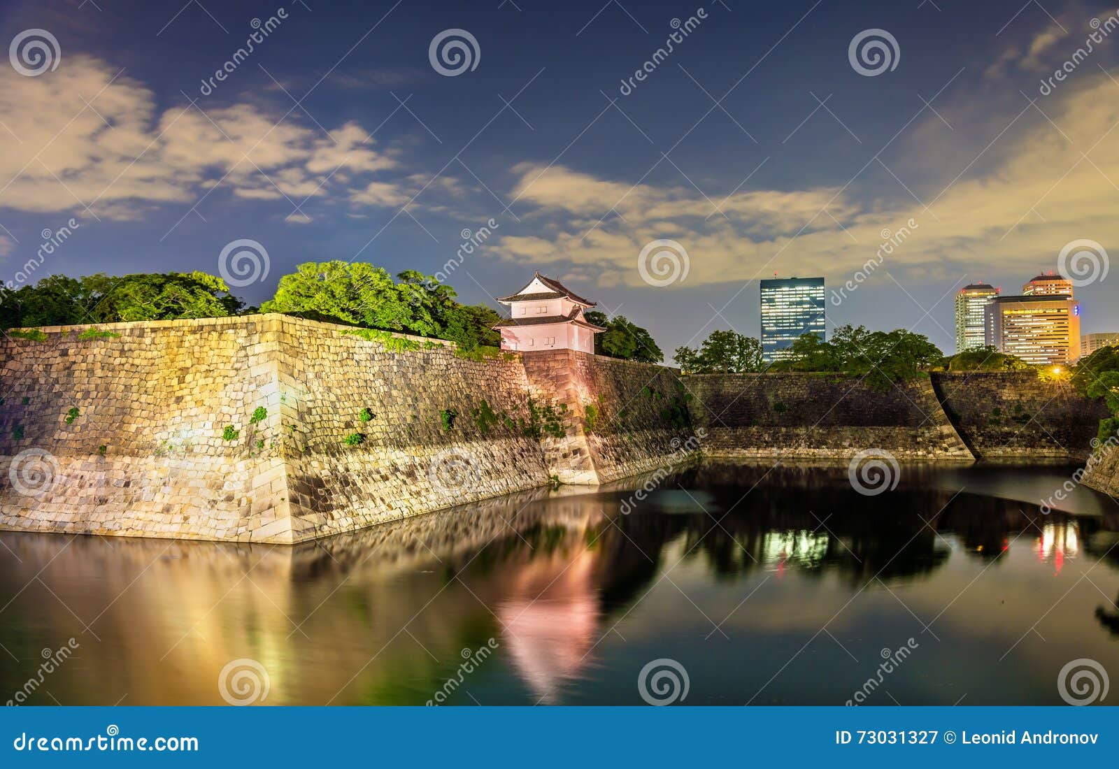 Defensive Walls of Osaka Castle in Japan Stock Image - Image of asian ...