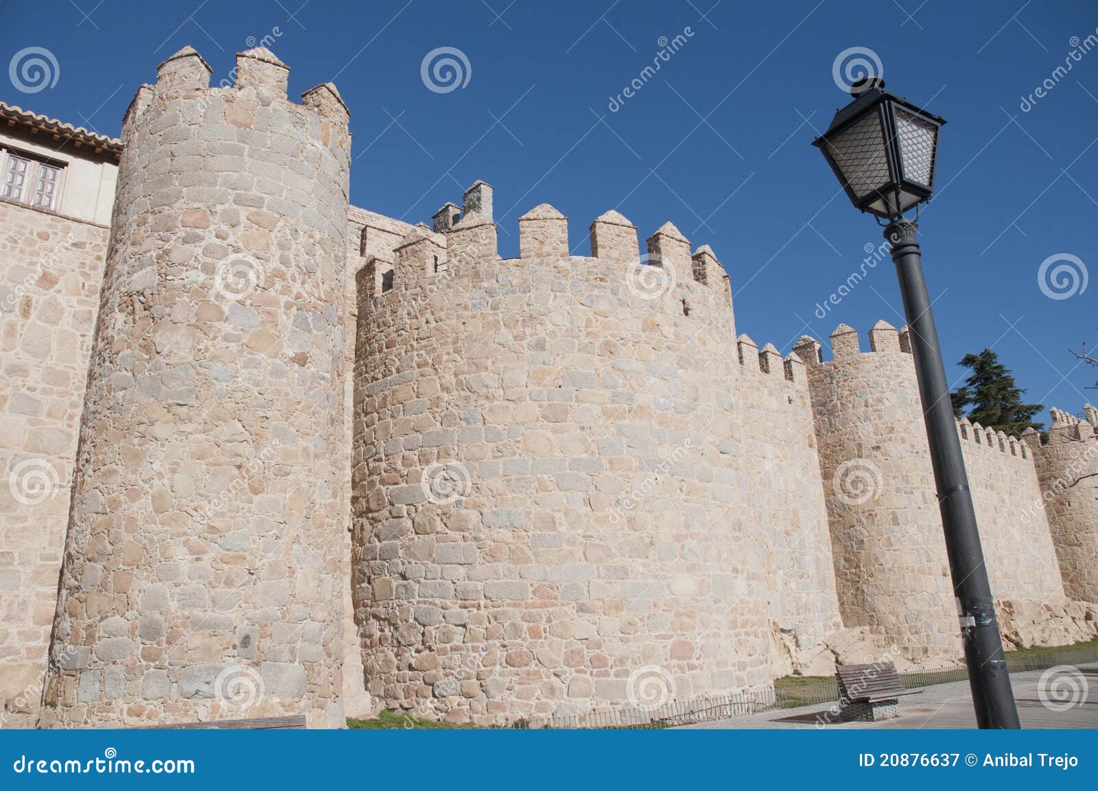 Defensive Walls Tower at Avila, Spain Stock Image - Image of spanish ...
