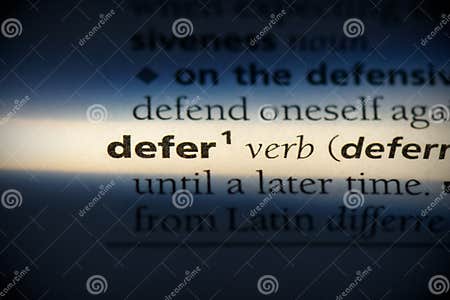Defer stock image. Image of highlighted, closeup, word - 161578325