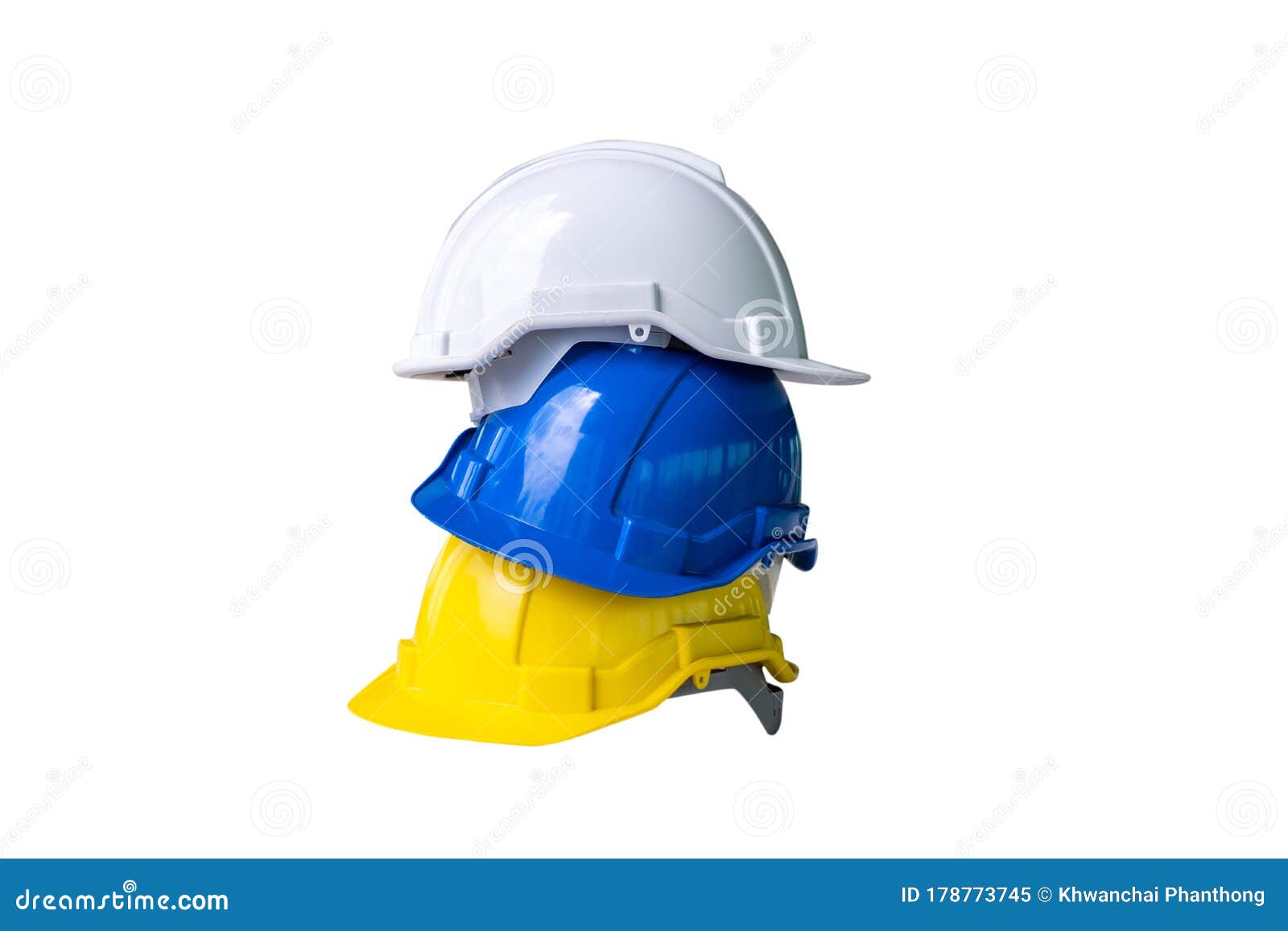 3 Deferential Helmet, Yellow, Blue and White Safe Worker Construction ...