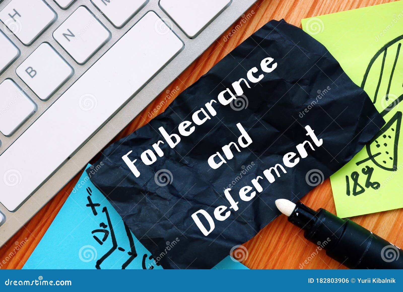 Deferment and. Forbearance Sign on the Sheet Stock Photo - Image of ...