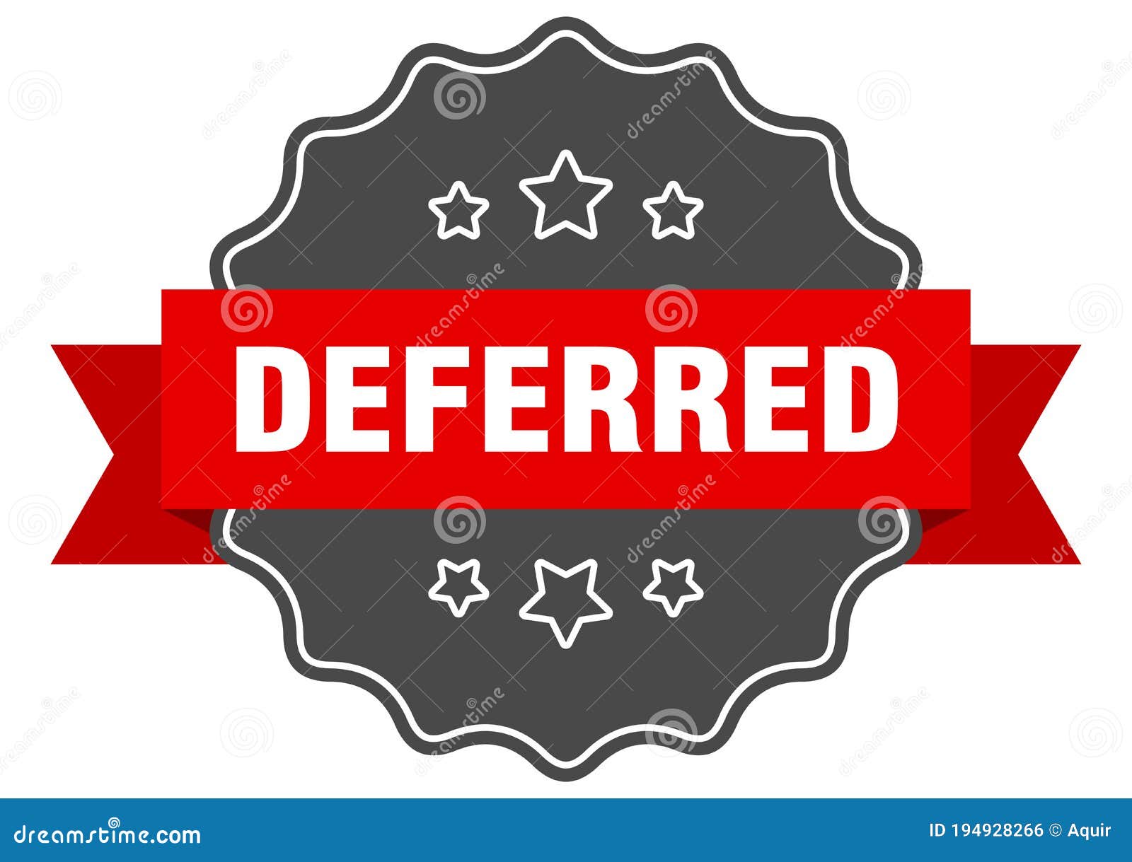 Deferred label stock vector. Illustration of sign, label - 194928266