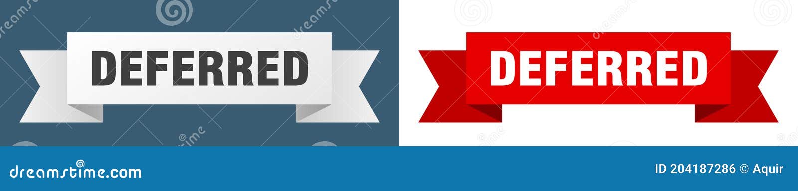 Deferred Ribbon. Deferred Isolated Paper Sign. Banner Stock Vector ...