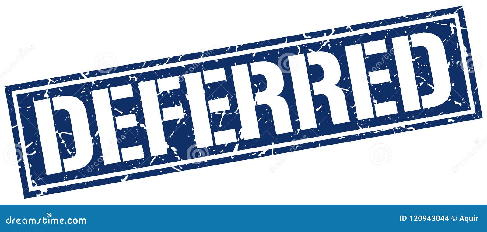 Deferred stamp stock vector. Illustration of seal, blue - 120943044