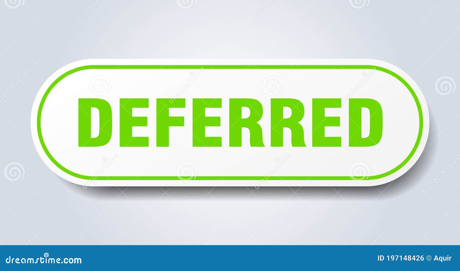 Deferred sticker. stock vector. Illustration of rounded - 197148426