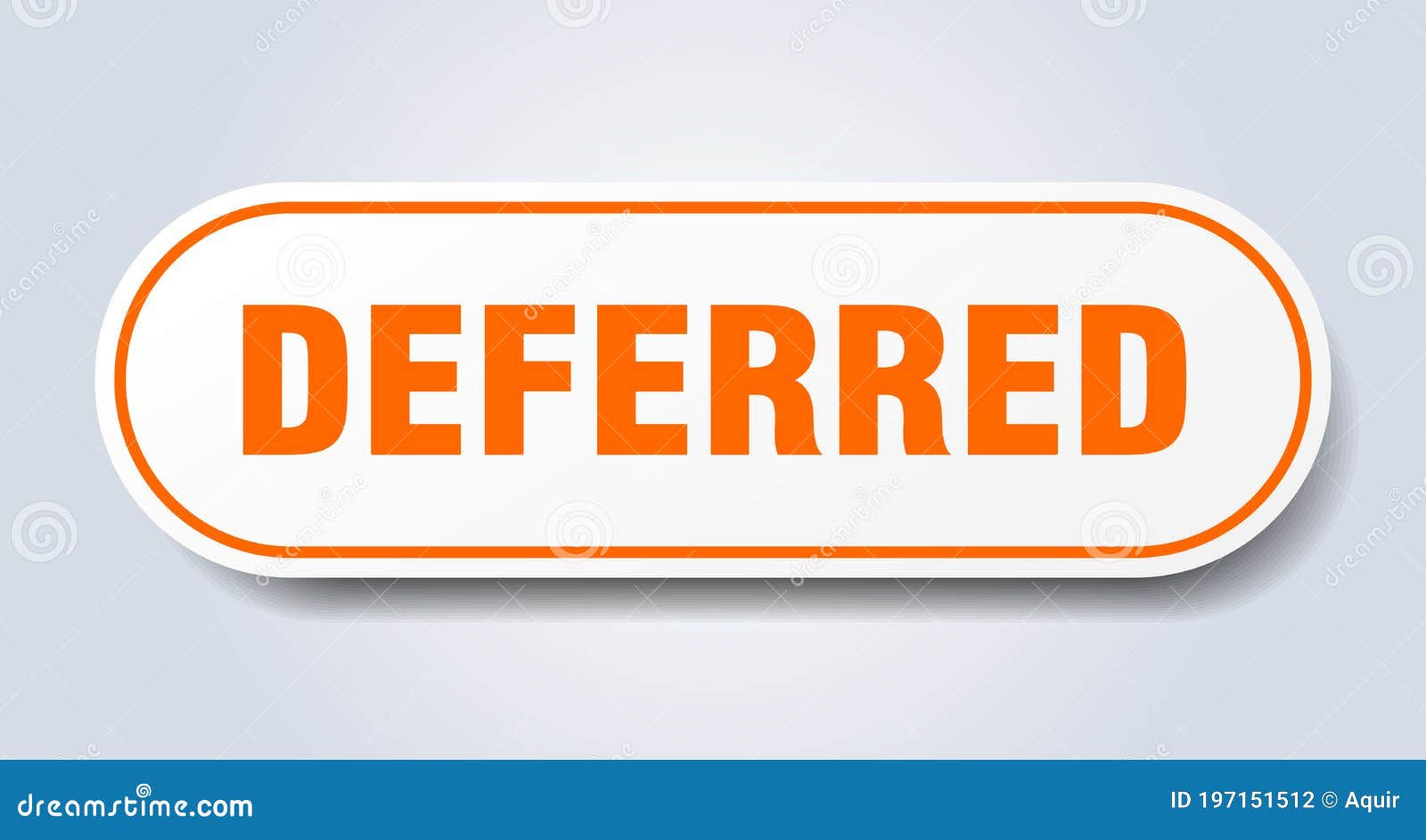 Deferred sticker. stock vector. Illustration of deferred - 197151512