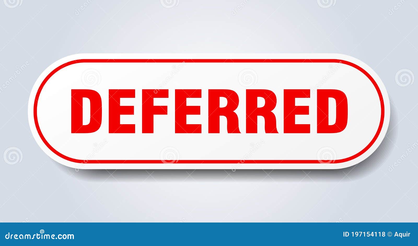 Deferred sticker. stock vector. Illustration of vector - 197154118