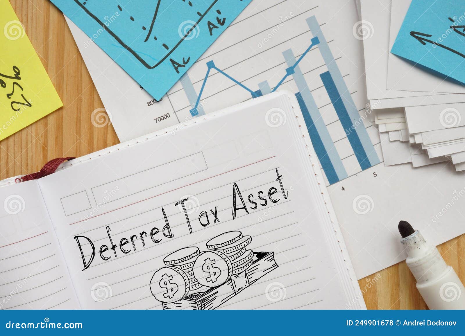 Deferred Tax Asset is Shown Using the Text Stock Photo - Image of work ...
