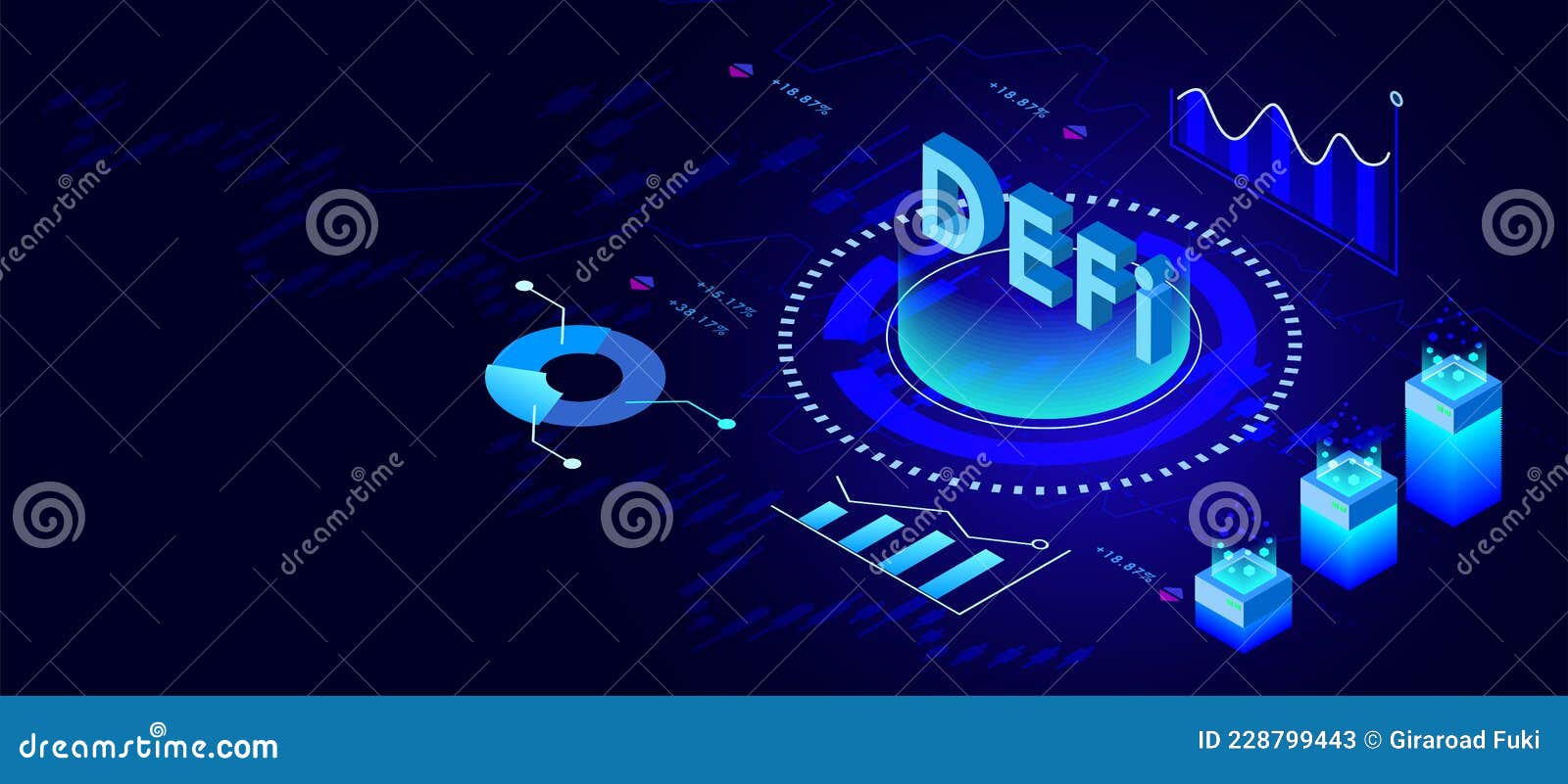 Defi Decentralized Finance Technology Isometric Vector Stock Vector ...