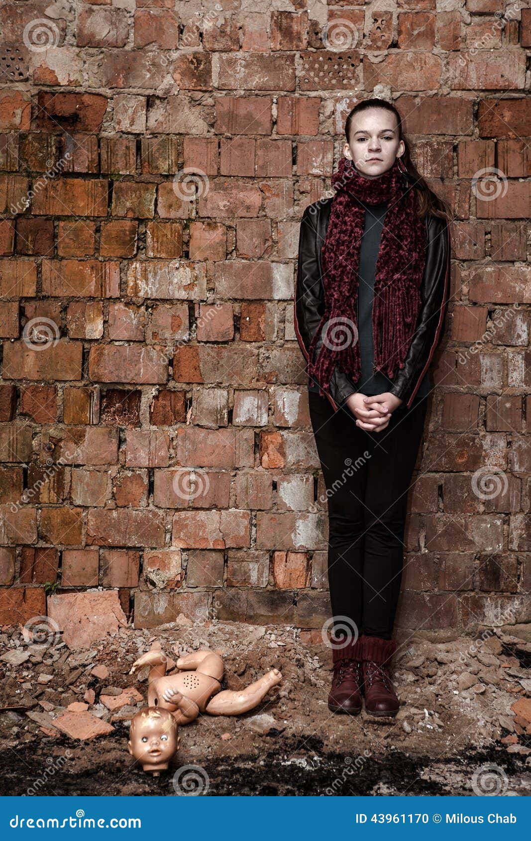 Defiance girl stock photo. Image of ruin, innocence, black - 43961170