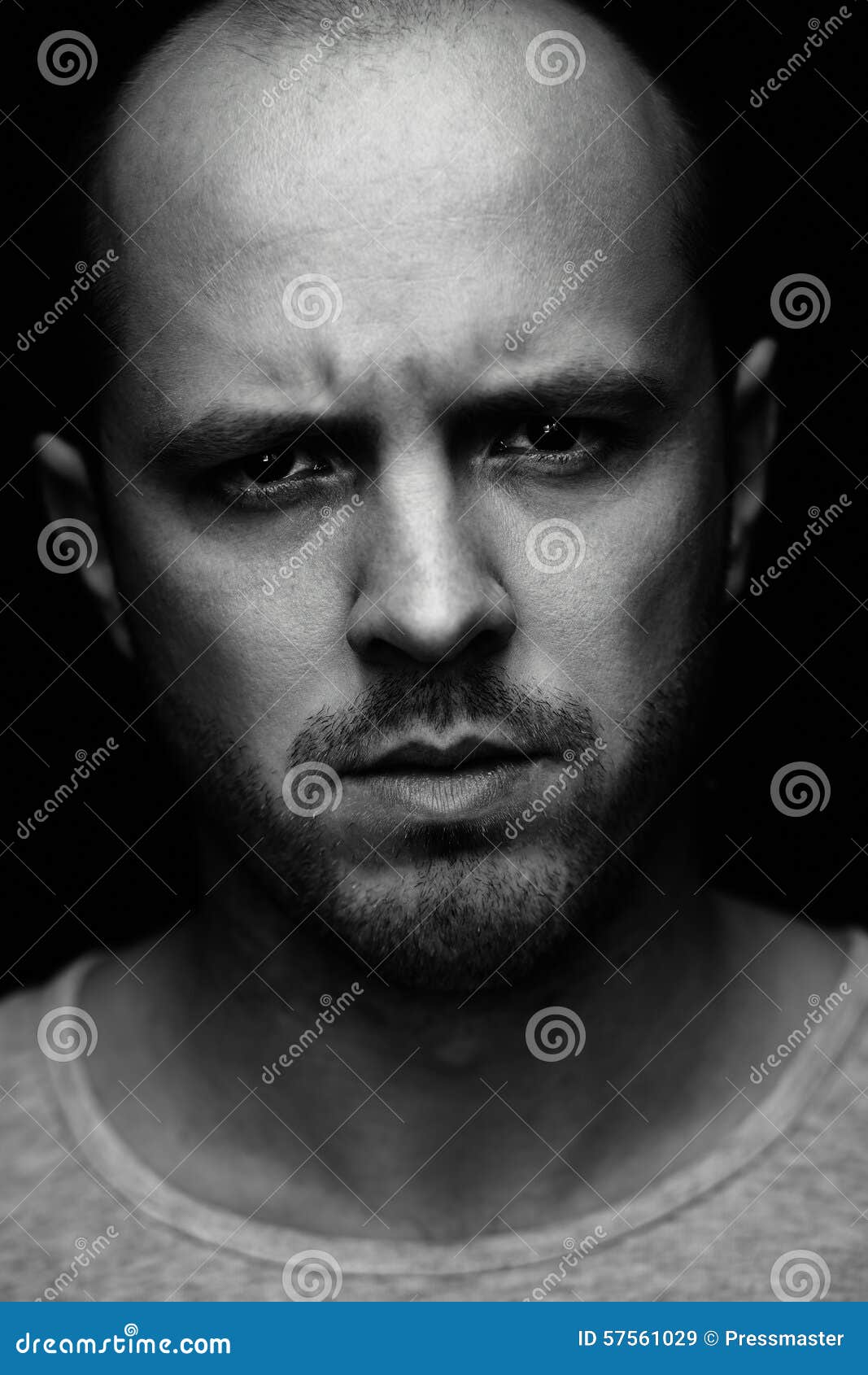 Defiance stock image. Image of bald, macho, discontent - 57561029