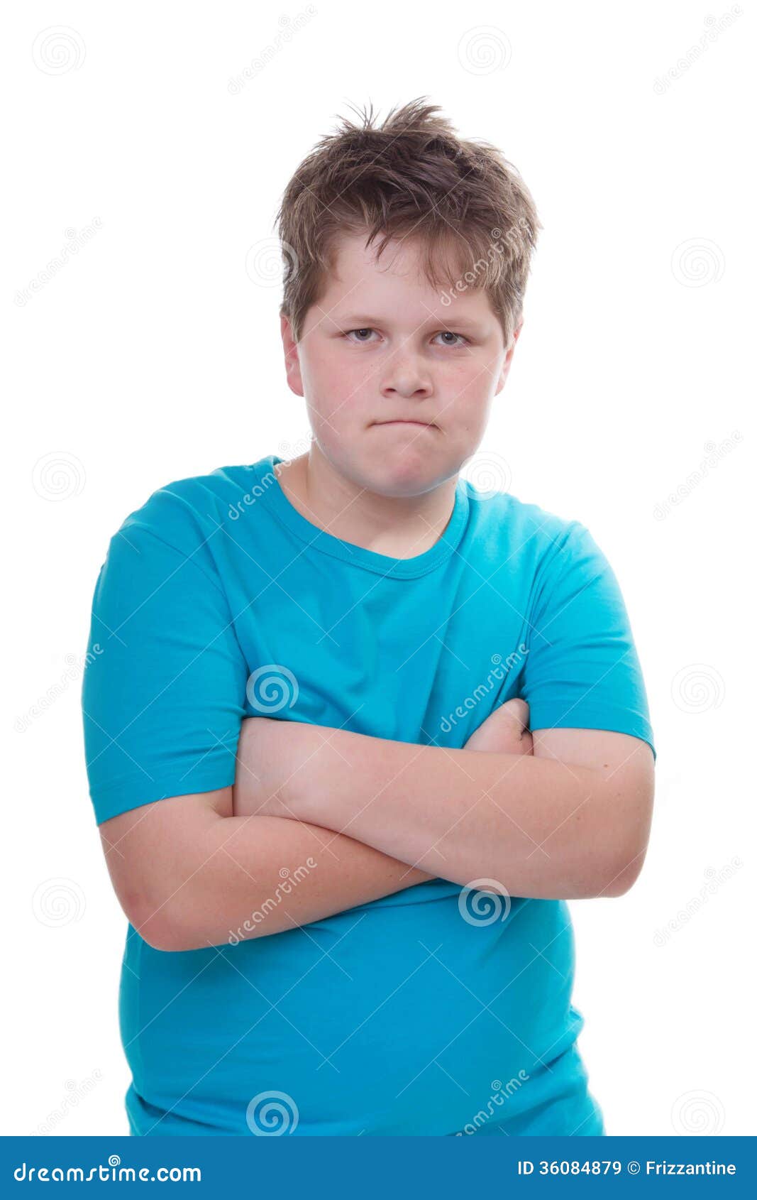 Defiant Boy in Blue - Isolated on White Stock Image - Image of school ...