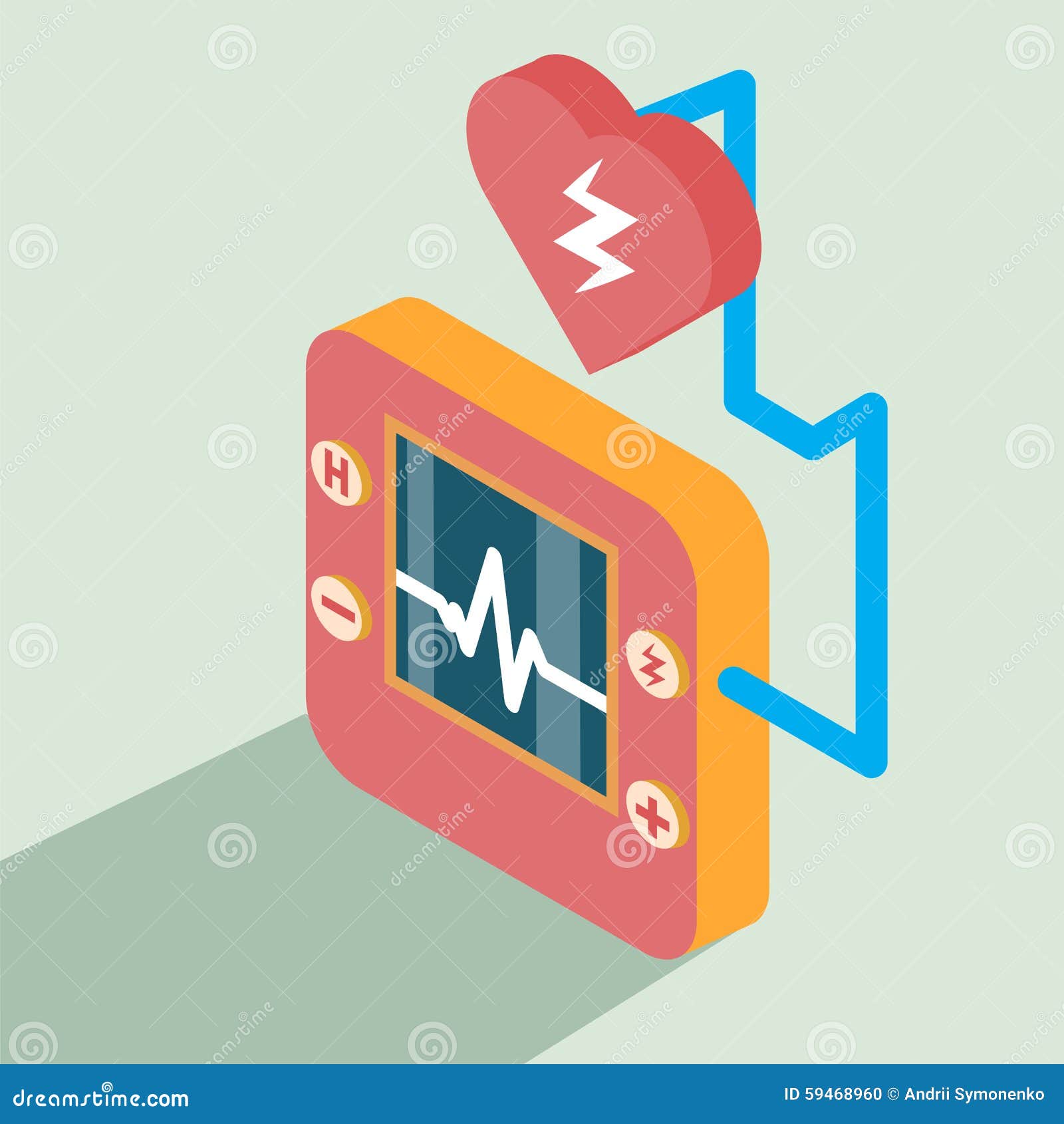 Defibrillator Icon Isometric. Vector Illustration. Stock Illustration ...