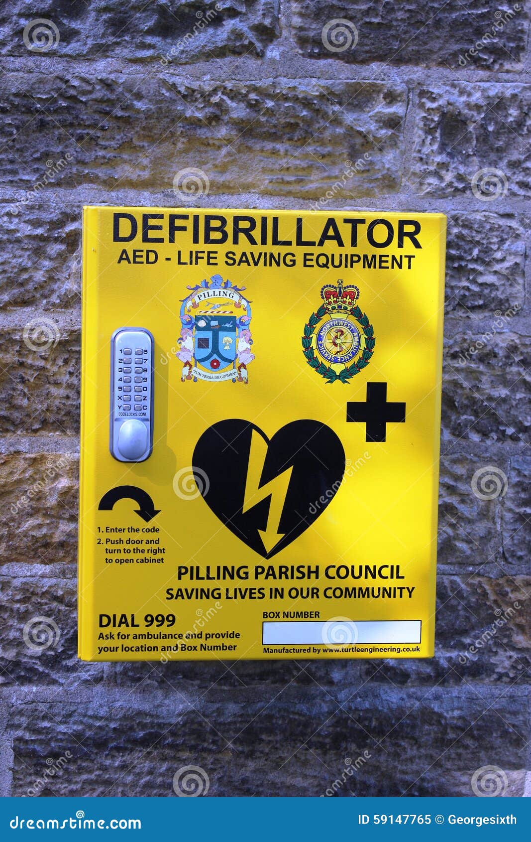 Defibrillator Life Saving Equipment Yellow Box Editorial Image - Image ...