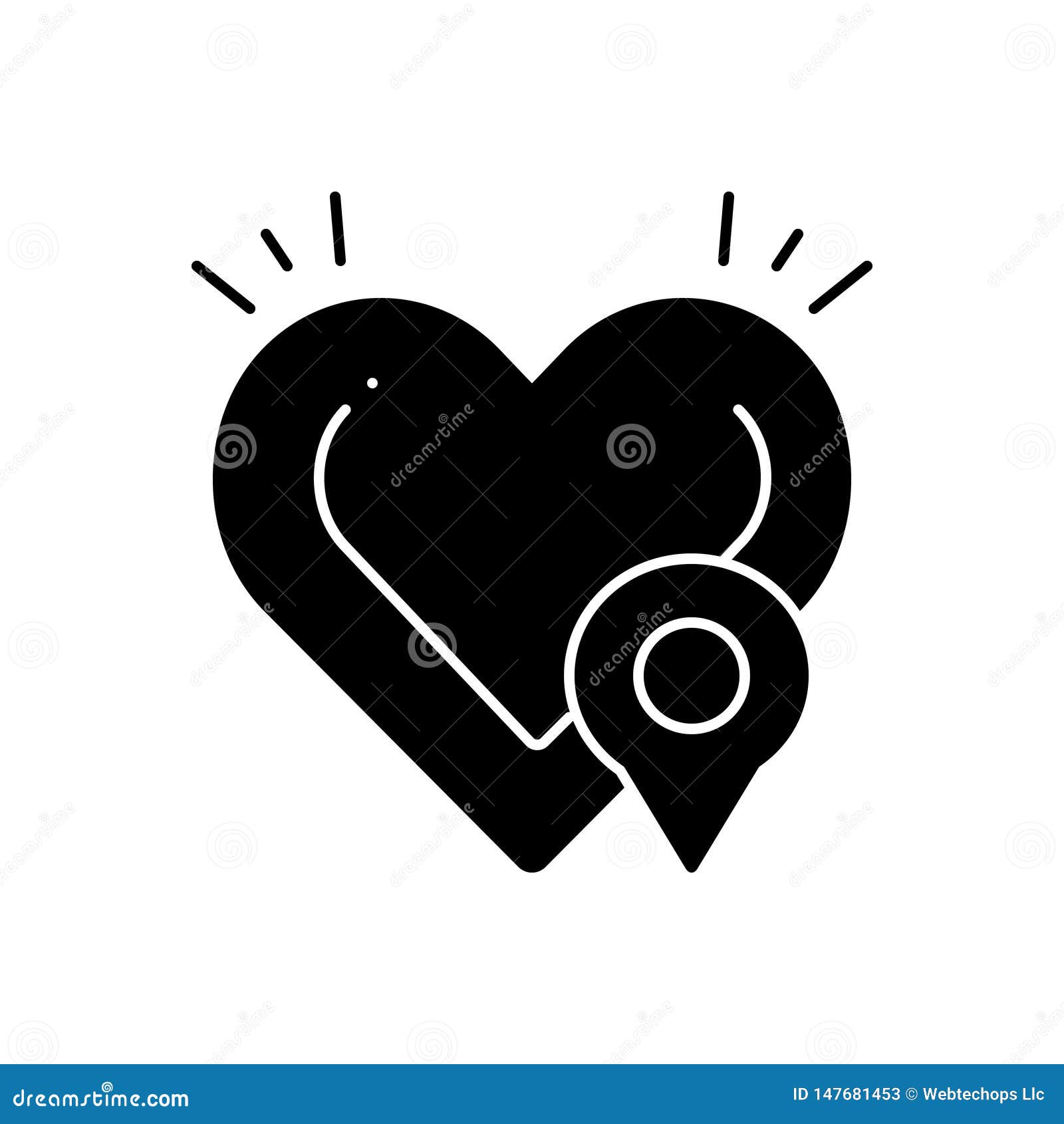 Black Solid Icon for Defibrillator Location, Map and Medical Stock ...