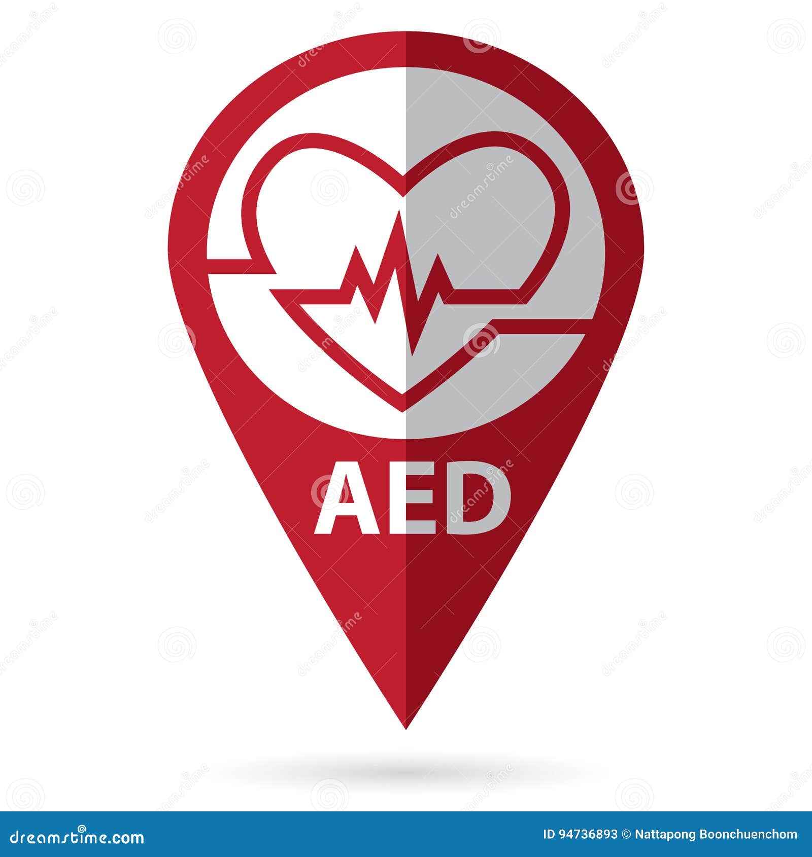 Defibrillator Symbol with Location Icon Stock Vector - Illustration of ...