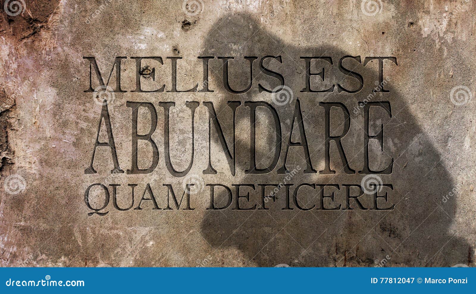 Deficere Quam Abundare Melius Est Стоковое Изображение - изображение ...