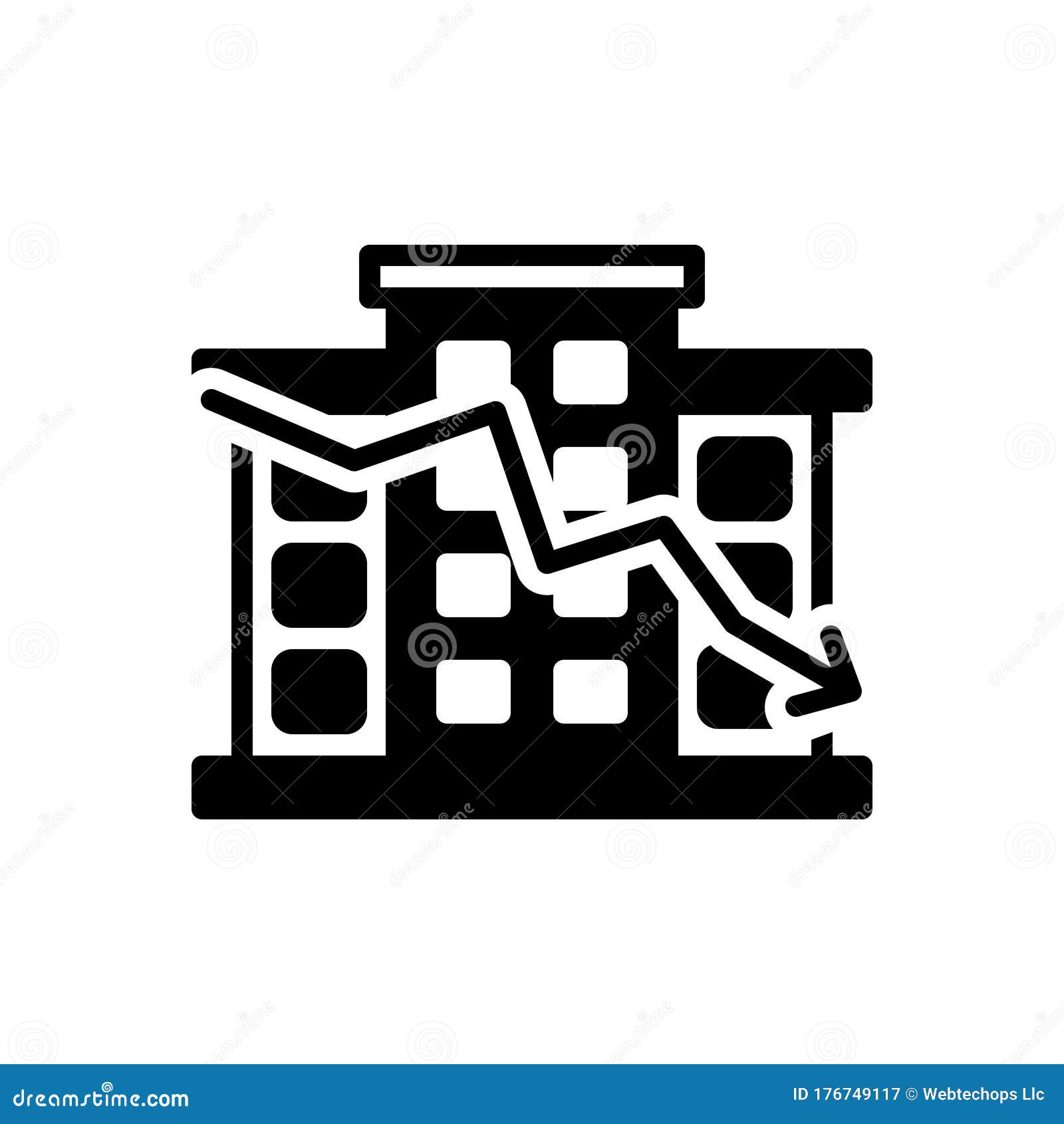 Black Solid Icon for Deficit, Loss and Losing Stock Vector ...