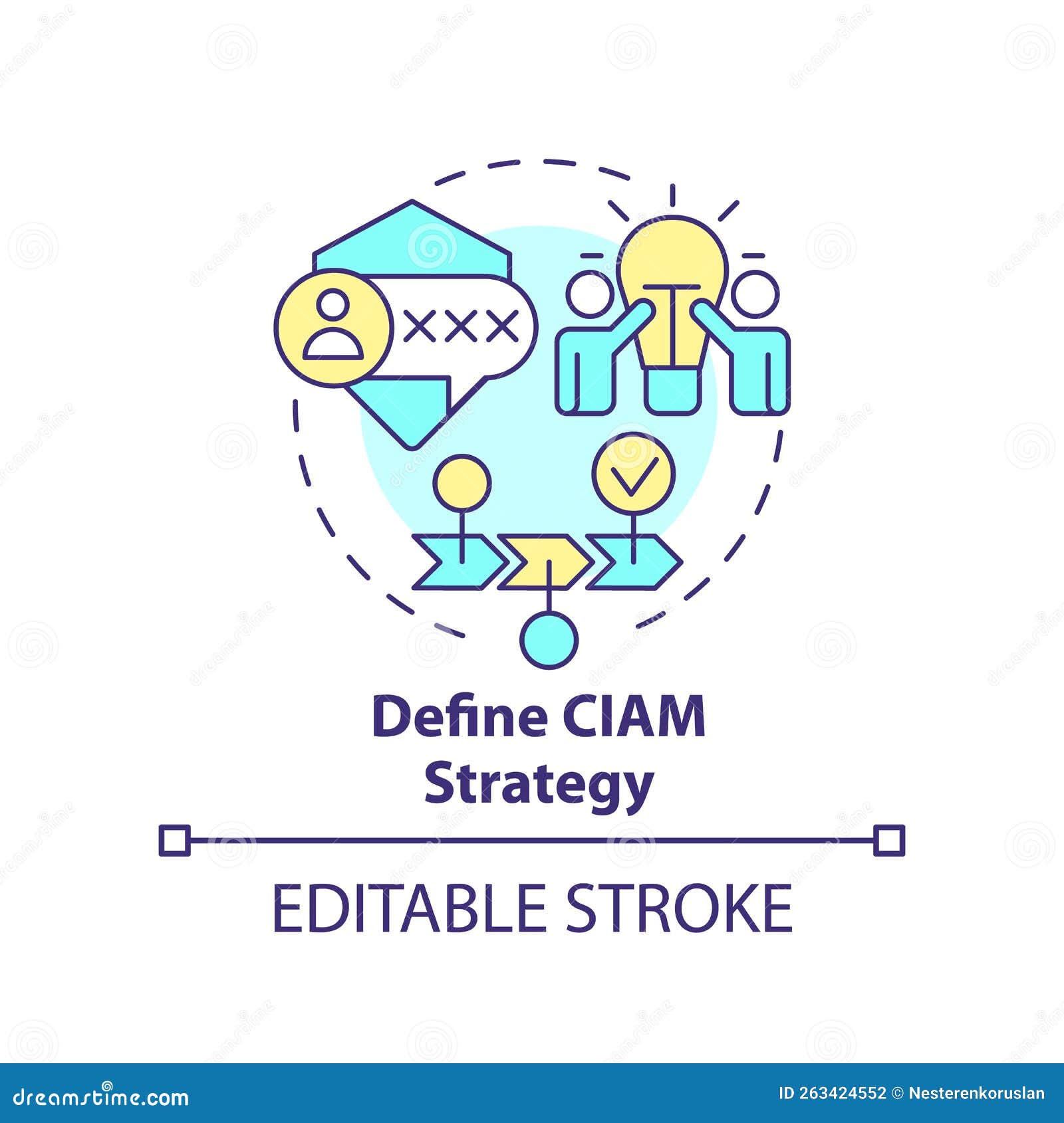 Define CIAM Strategy Concept Icon Stock Vector - Illustration of line ...