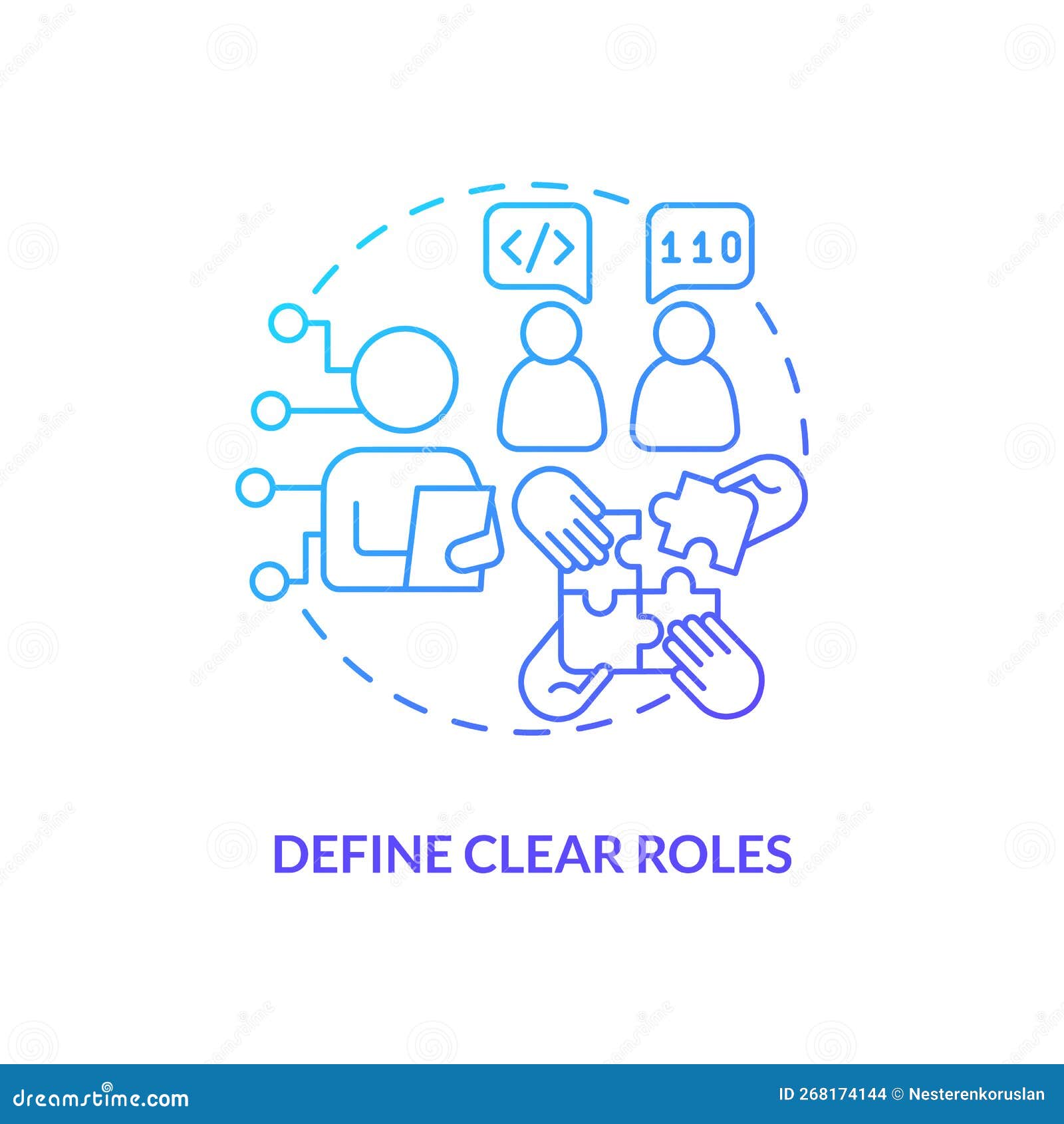 Define Clear Roles Blue Gradient Concept Icon Stock Vector ...