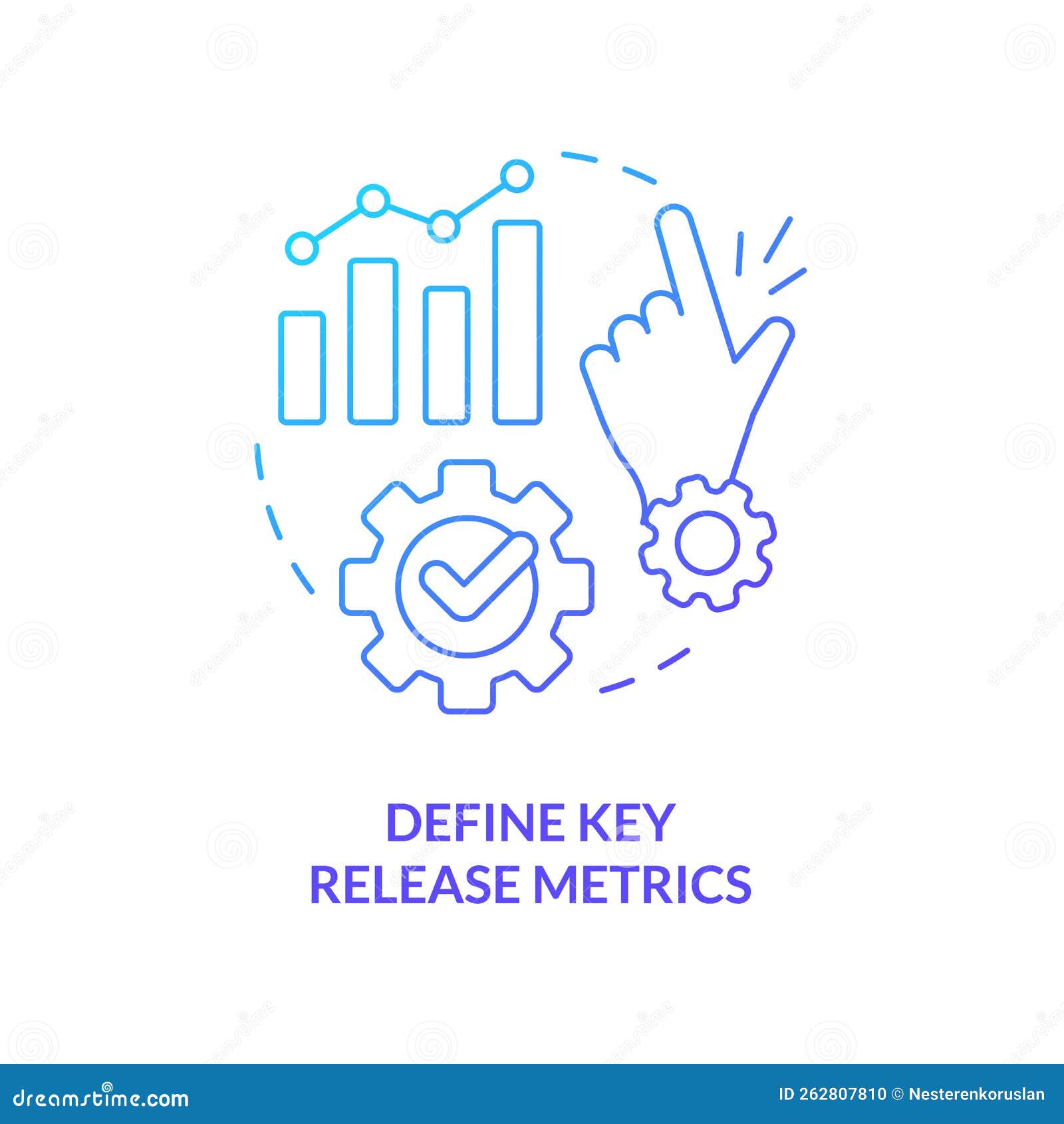 Define Key Metrics Blue Gradient Concept Icon Stock Vector ...