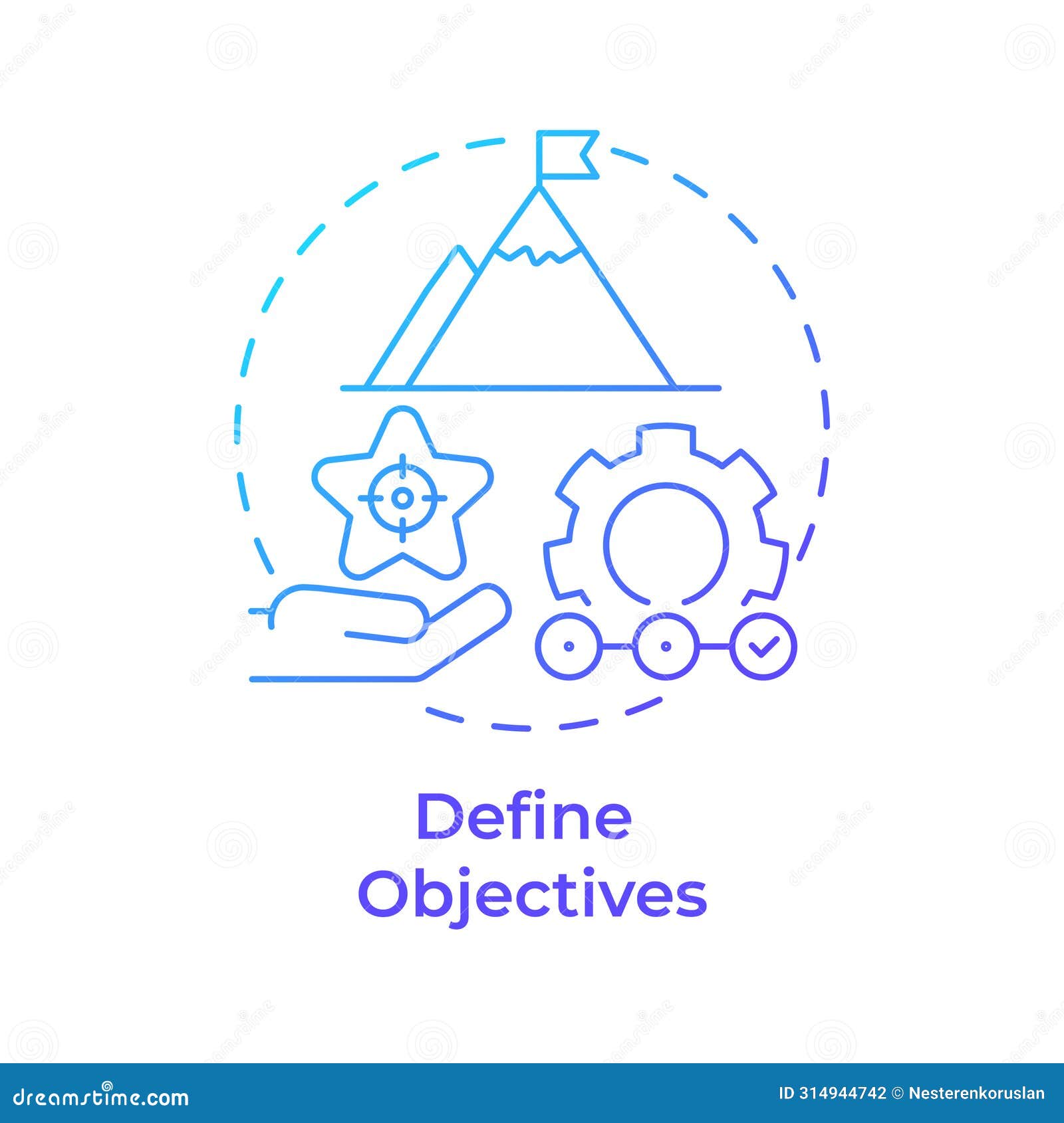 Define Objectives Blue Gradient Concept Icon Stock Vector ...