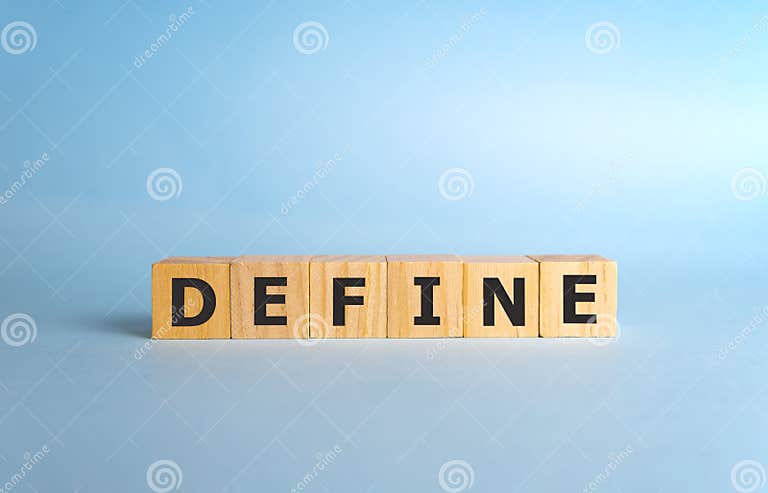 DEFINE Word Made with Building Blocks, Define Concept Stock Photo ...