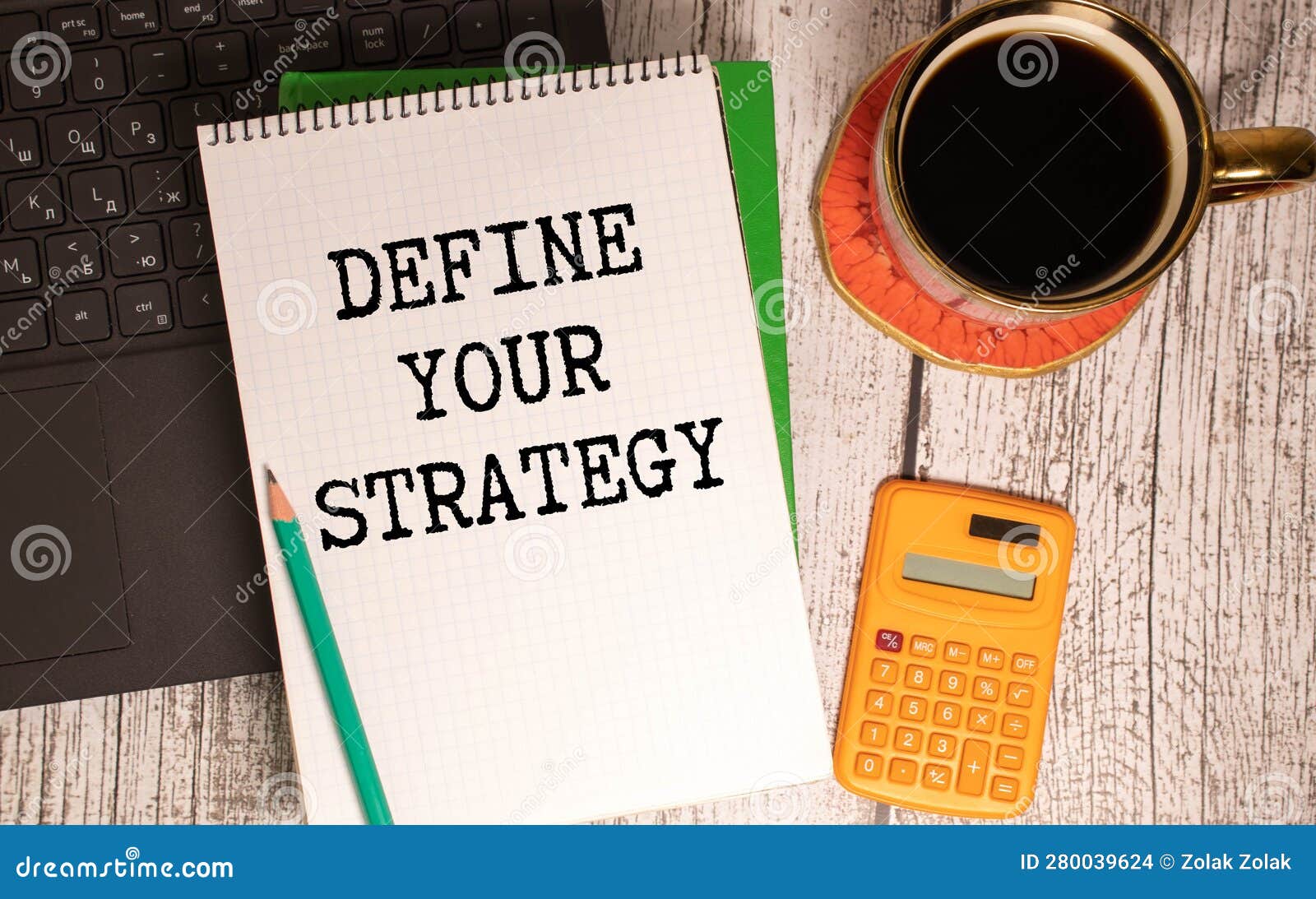 Define Your Strategy Write on Sticky Notes. Motivation Conceptual Image ...
