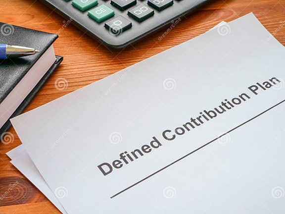 Defined Contribution Plan Papers and a Calculator. Stock Image - Image ...