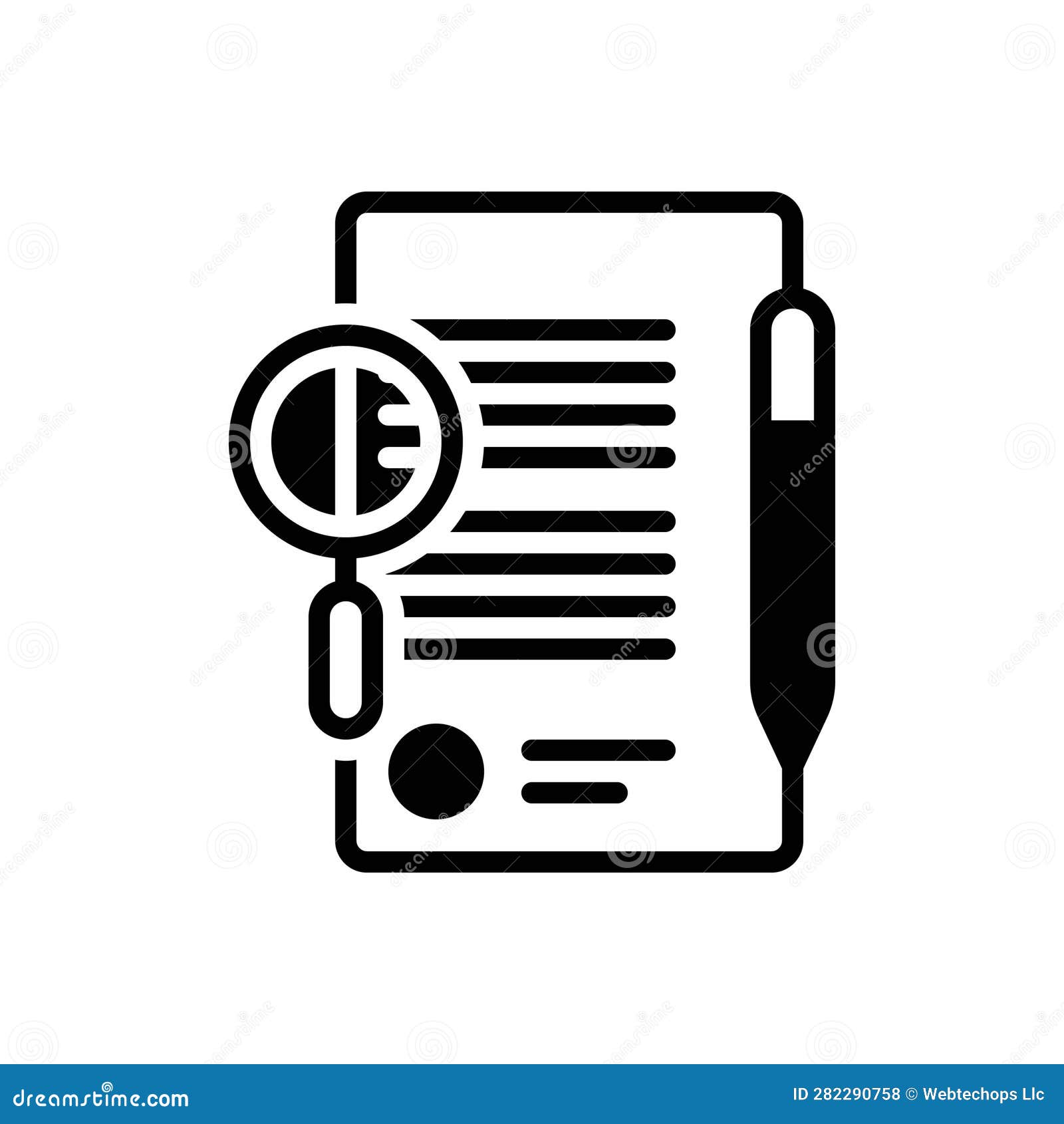 Black Solid Icon for Defining, Explain and Describe Stock Illustration ...
