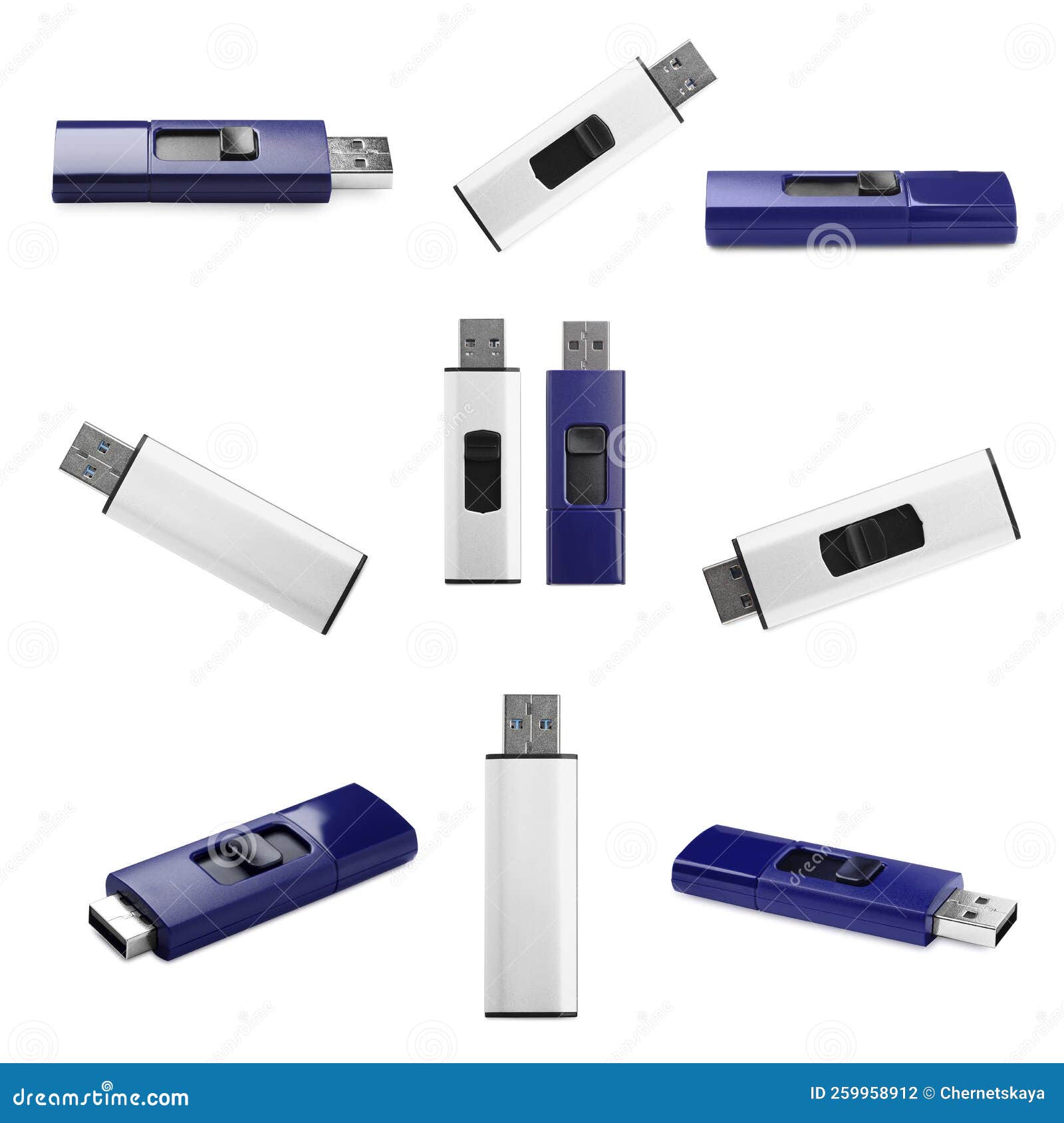 Definir Com As Modernas Unidades Usb Flash Em Fundo Branco Foto de ...