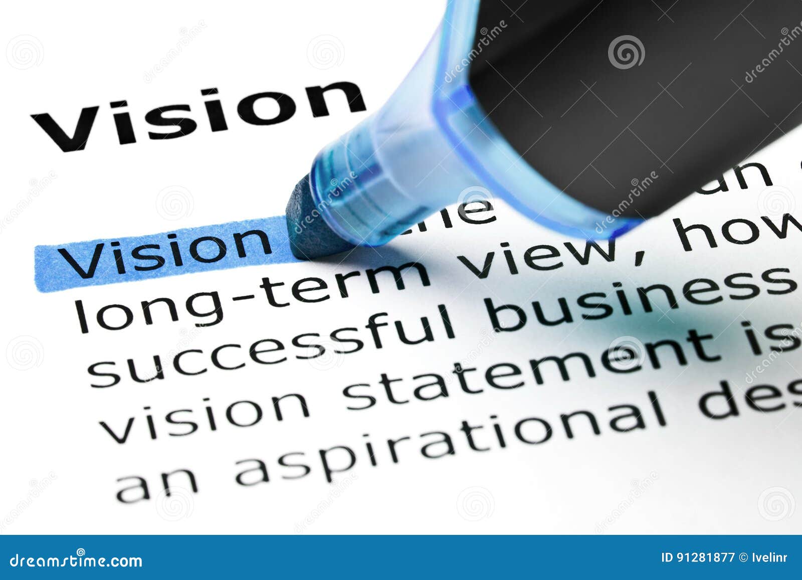 Definitie Van De Word Visie Stock Afbeelding - Image of aspiratie ...