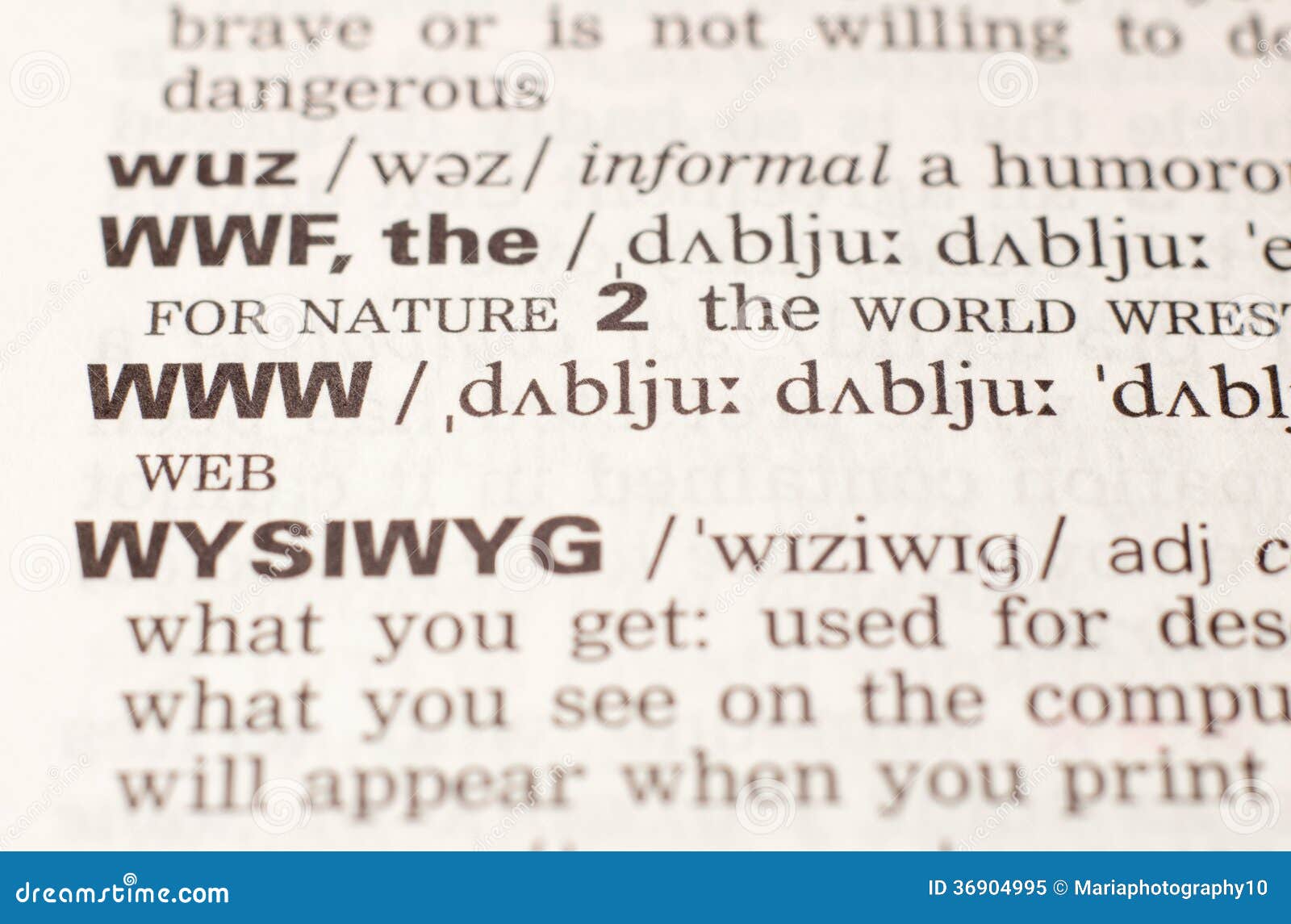 The Definition of the Abbreviation WWW Stock Image - Image of letter ...