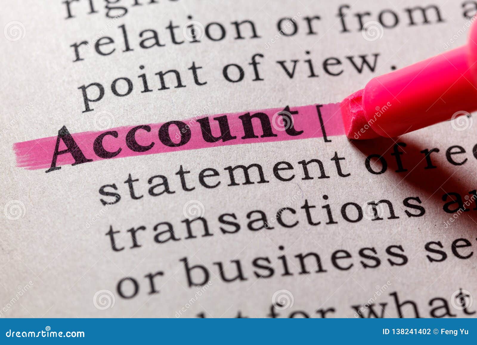 Definition of account stock photo. Image of word, marker - 138241402