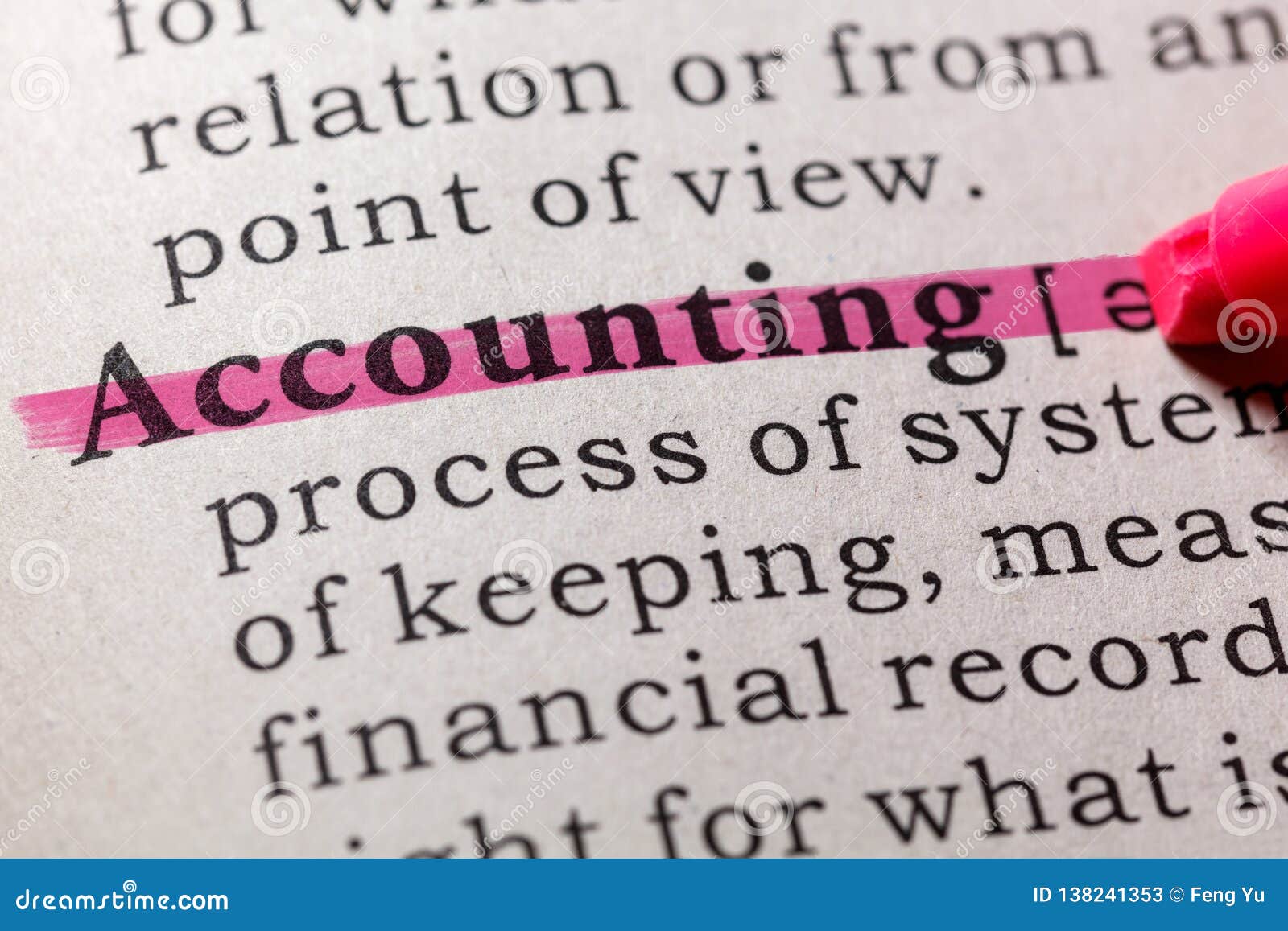 Definition of accounting stock image. Image of text - 138241353