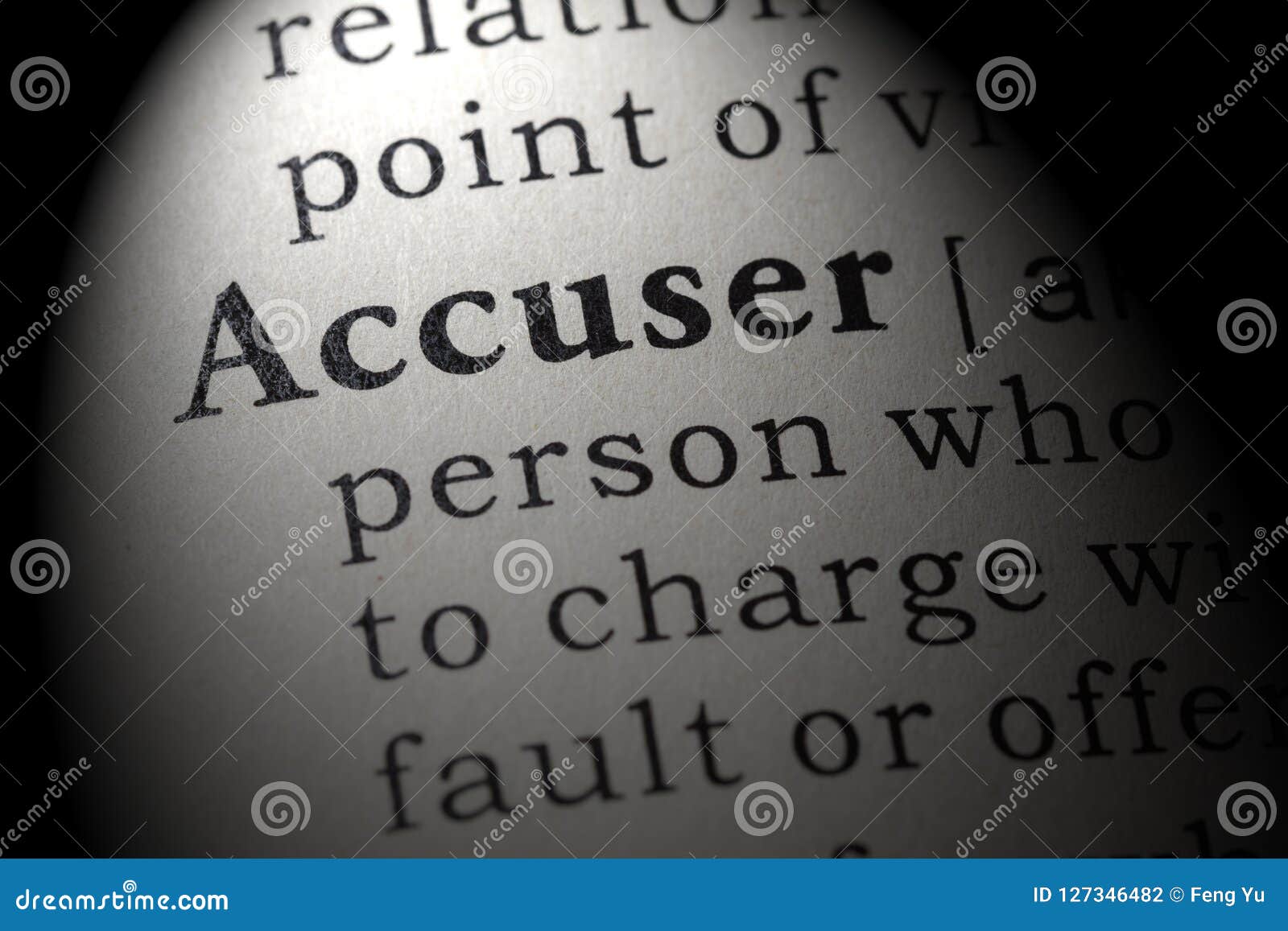 Definition of accuser stock photo. Image of text, page - 127346482