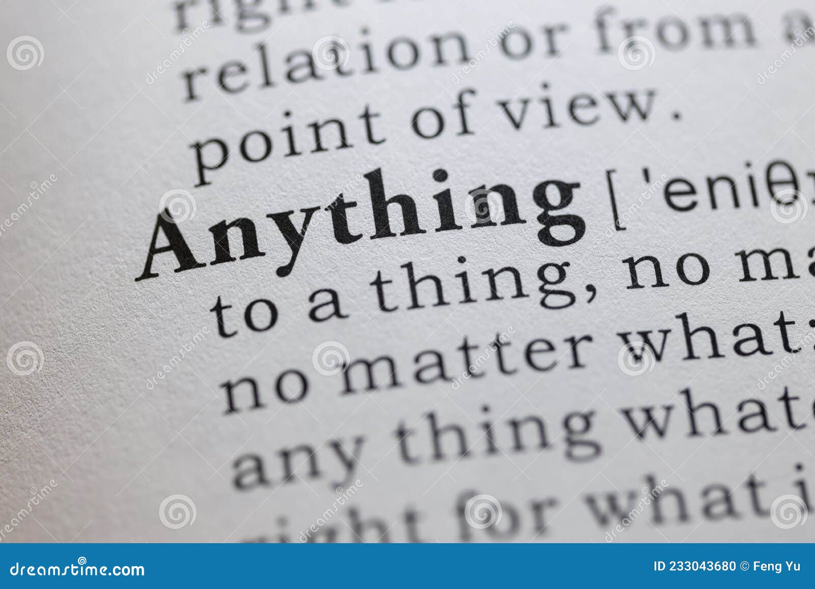Definition of anything stock photo. Image of text, macro - 233043680